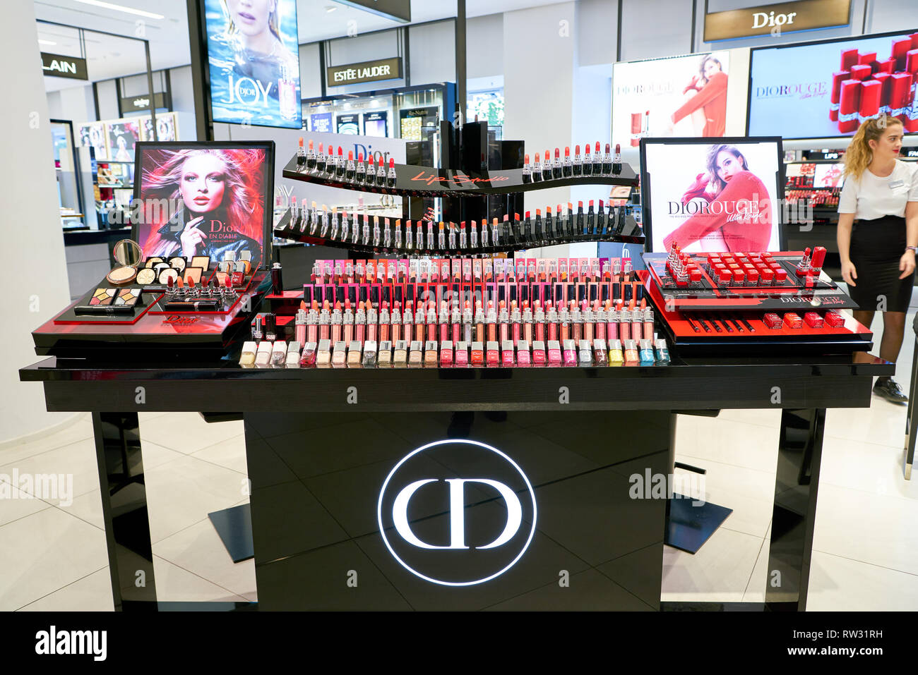 DUSSELDORF, GERMANY - CIRCA SEPTEMBER, 2018: cosmetics on display at ...