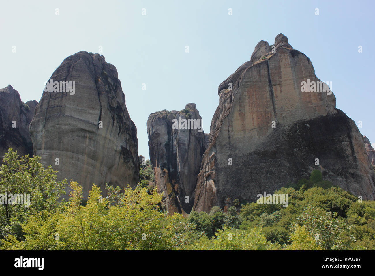 Landscape of Meteora rock formation Kalambaka Greece Stock Photo - Alamy