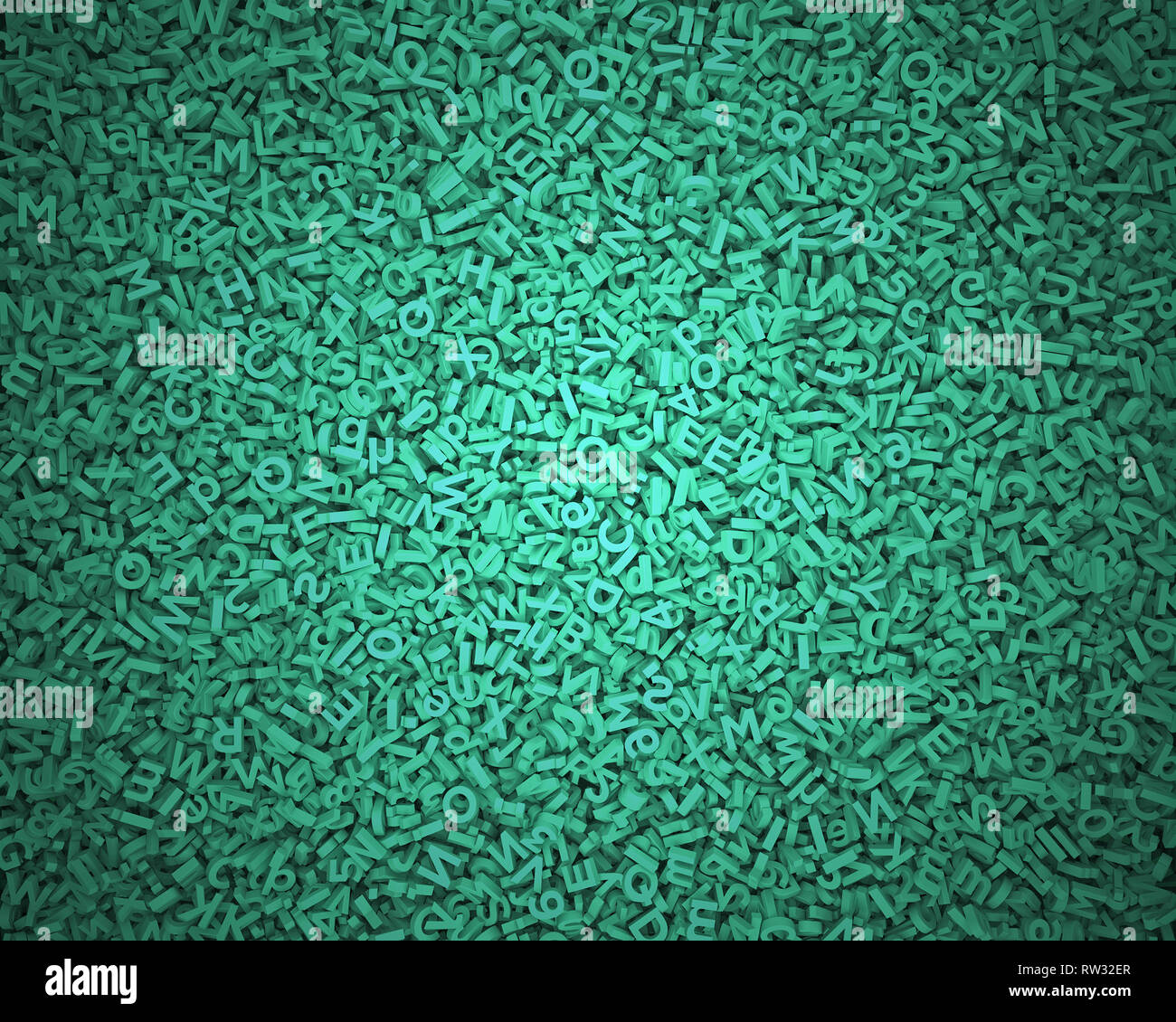 Big data concept, huge amount of green letters and numbers for ...