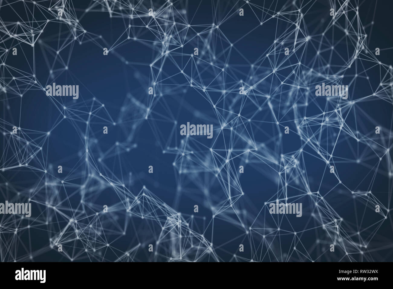 Abstract oscillating network of points and lines. Looped animation with ...