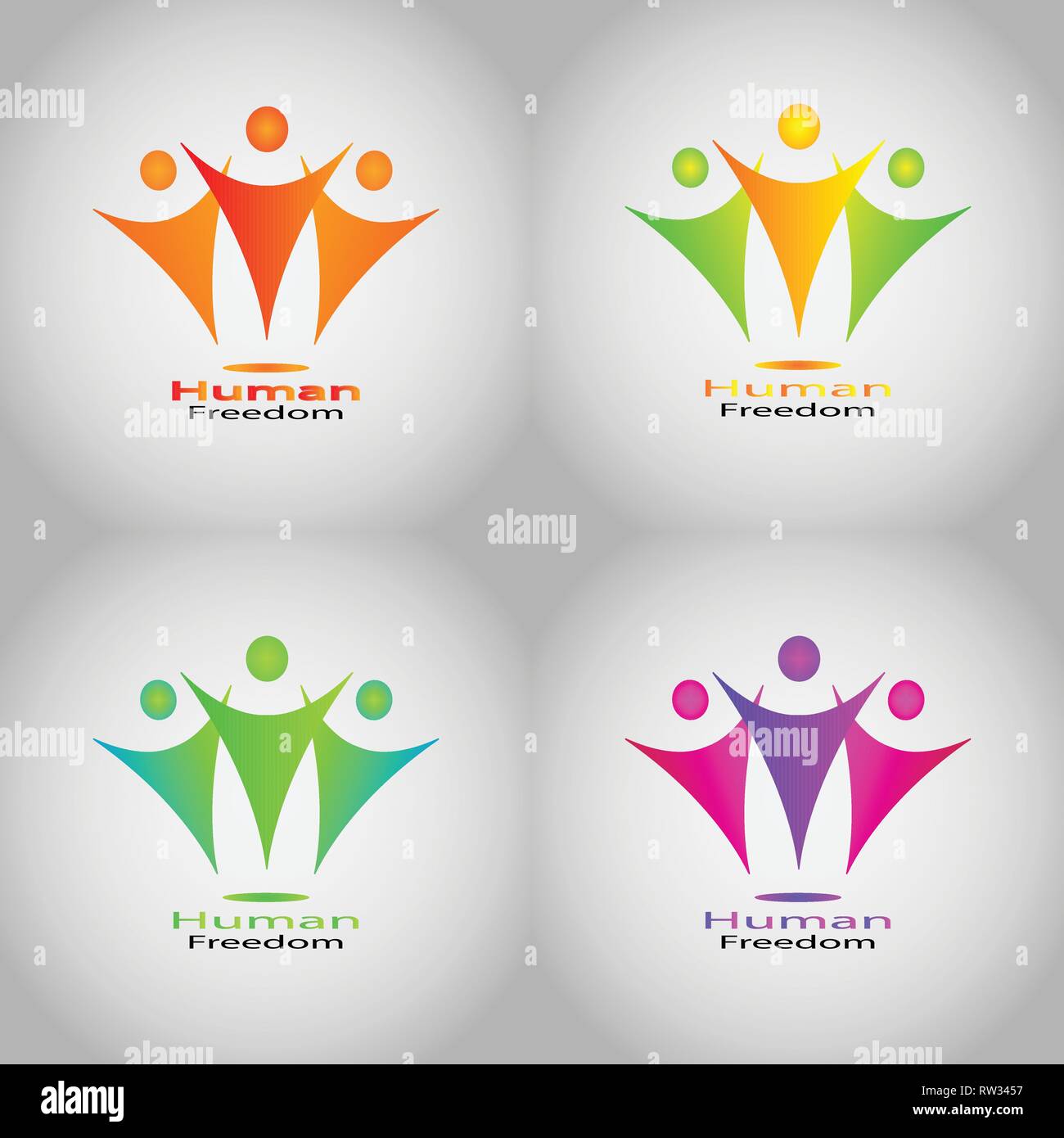 This logo has a picture of some humans who raise their hands. This logo ...