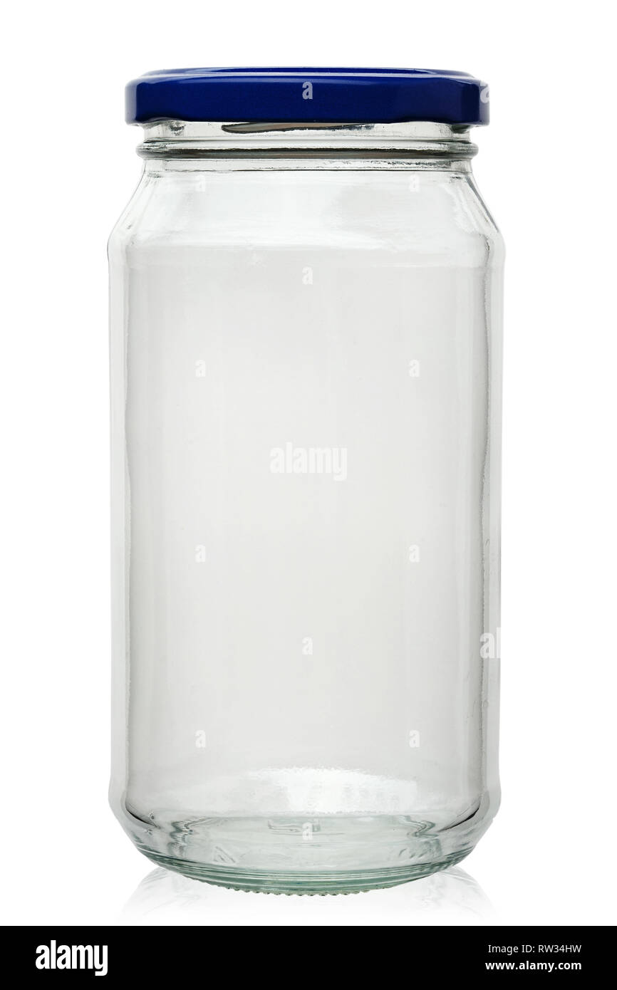 empty jar with lid isolated on white background. clipping path Stock ...