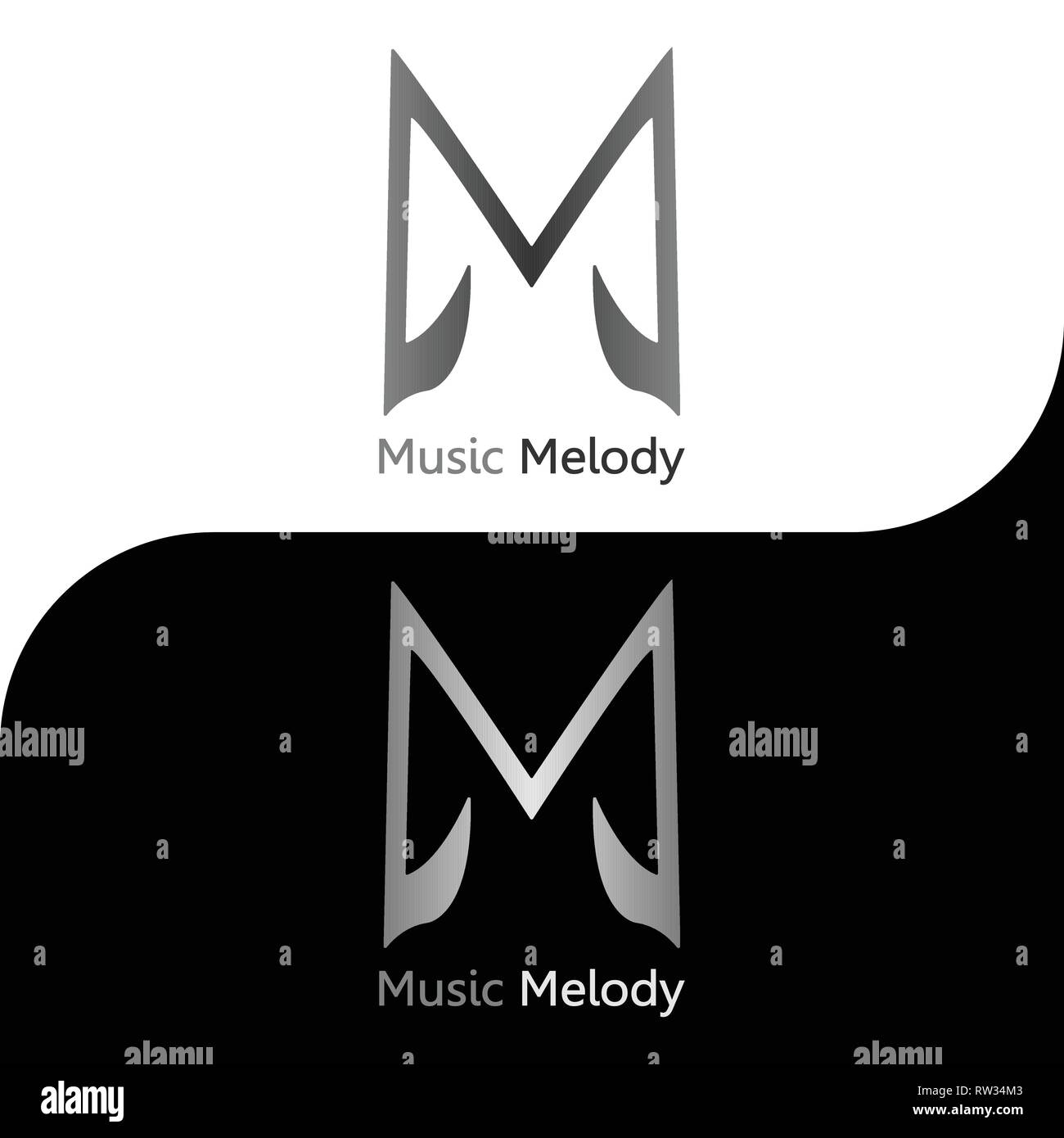 M letter song logo hi-res stock photography and images - Alamy