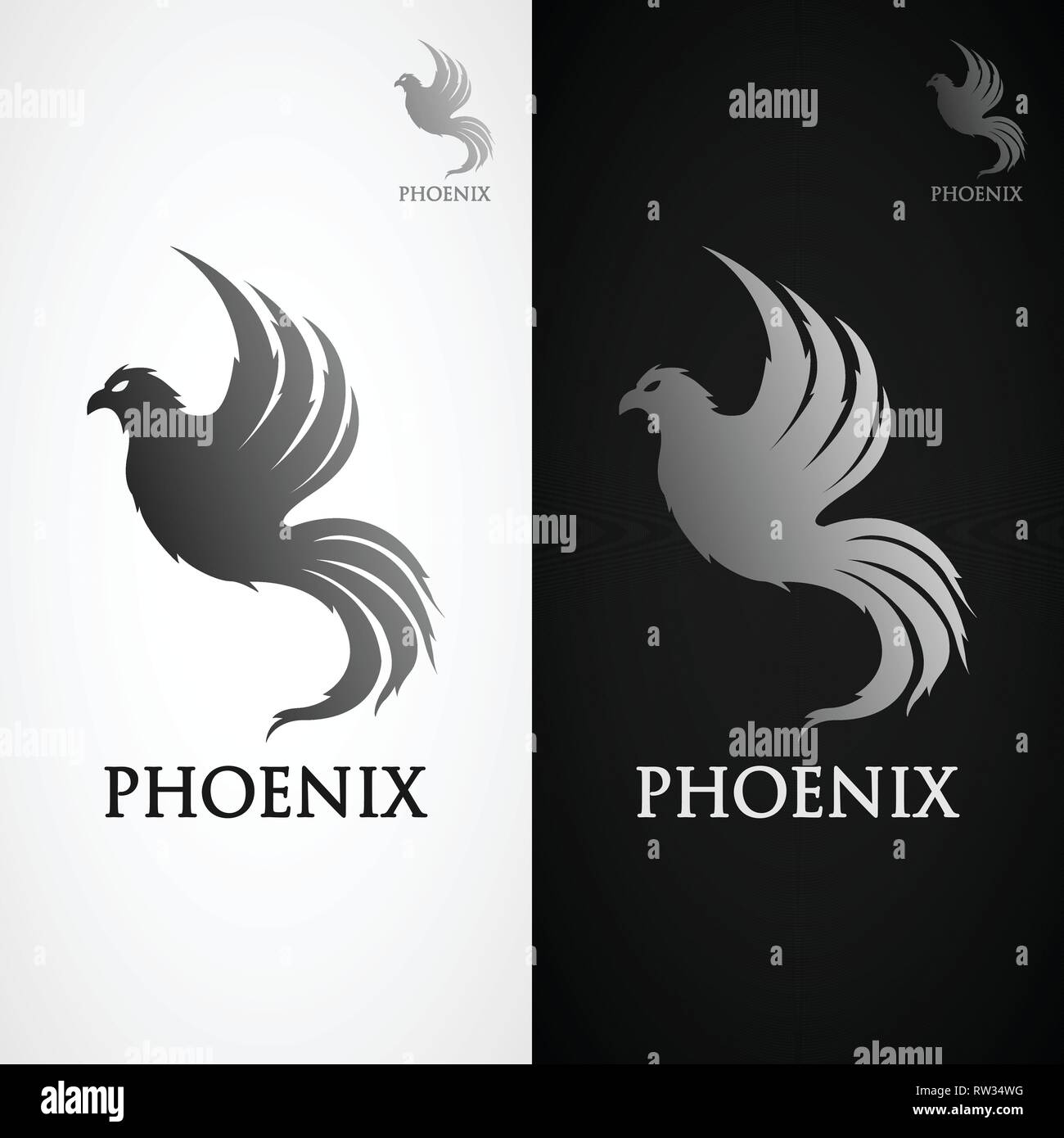 This logo has a phoenix image. This logo is good to use as a company ...
