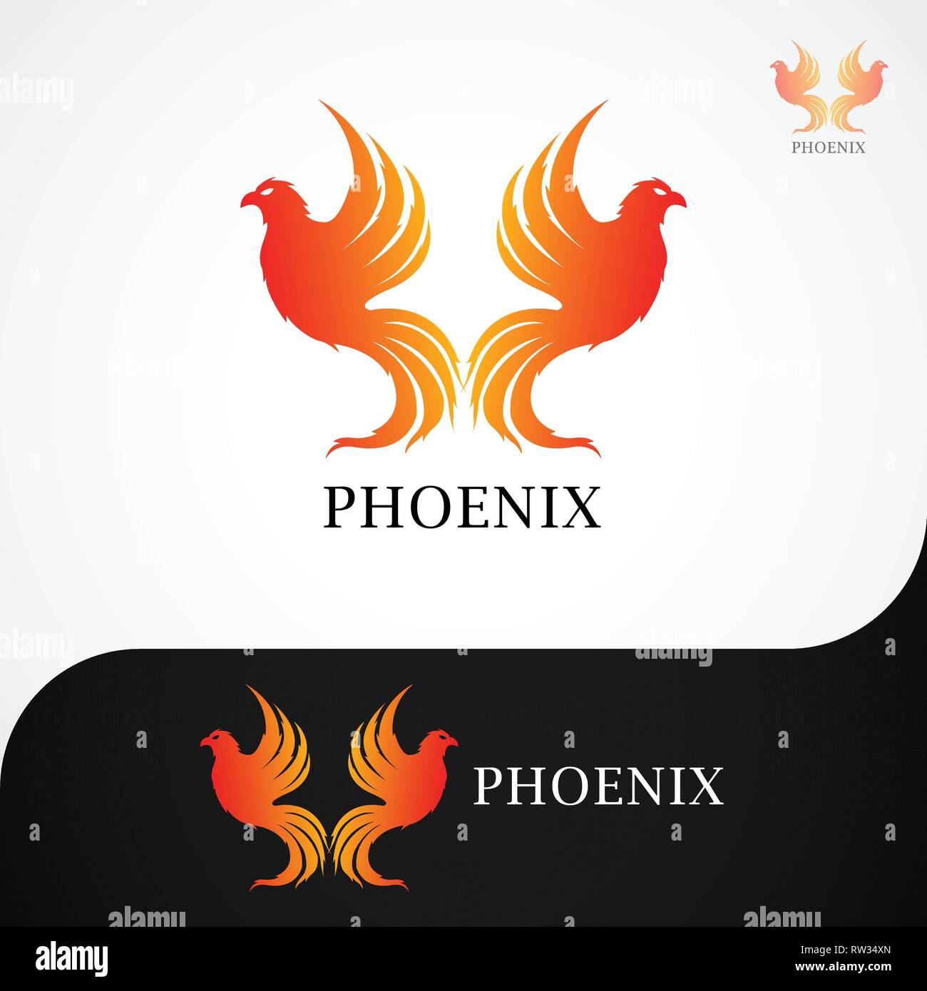 This logo has a phoenix image. This logo is good to use as a company ...