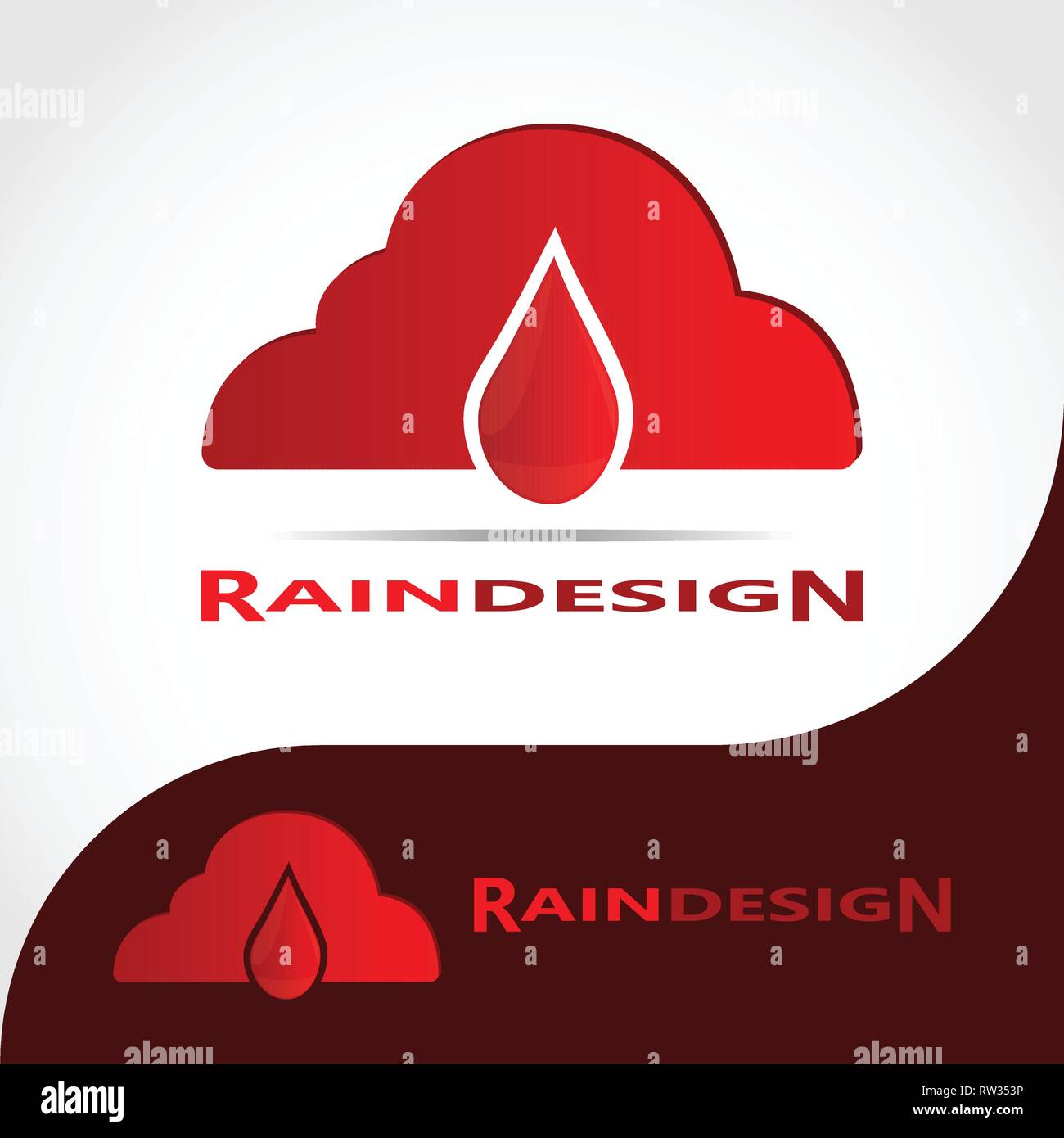 This logo has a cloud with a drop of rain in it. This logo is suitable ...