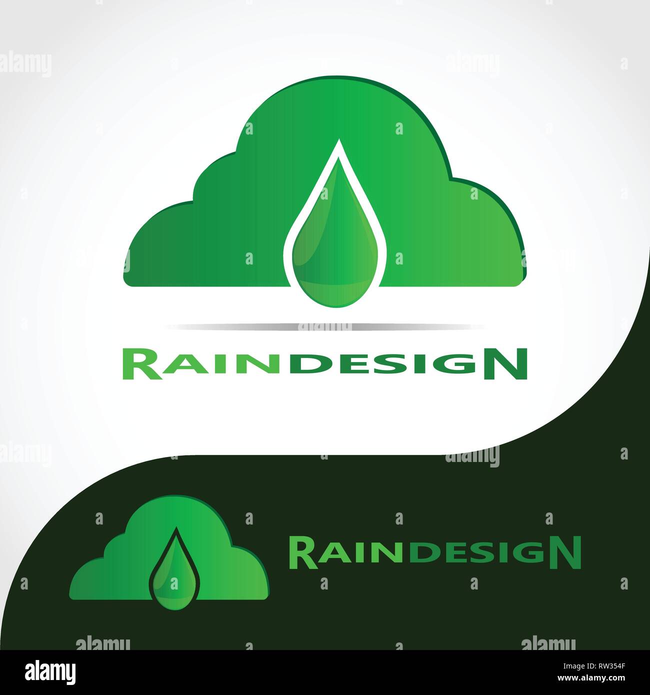 This logo has a cloud with a drop of rain in it. This logo is suitable ...