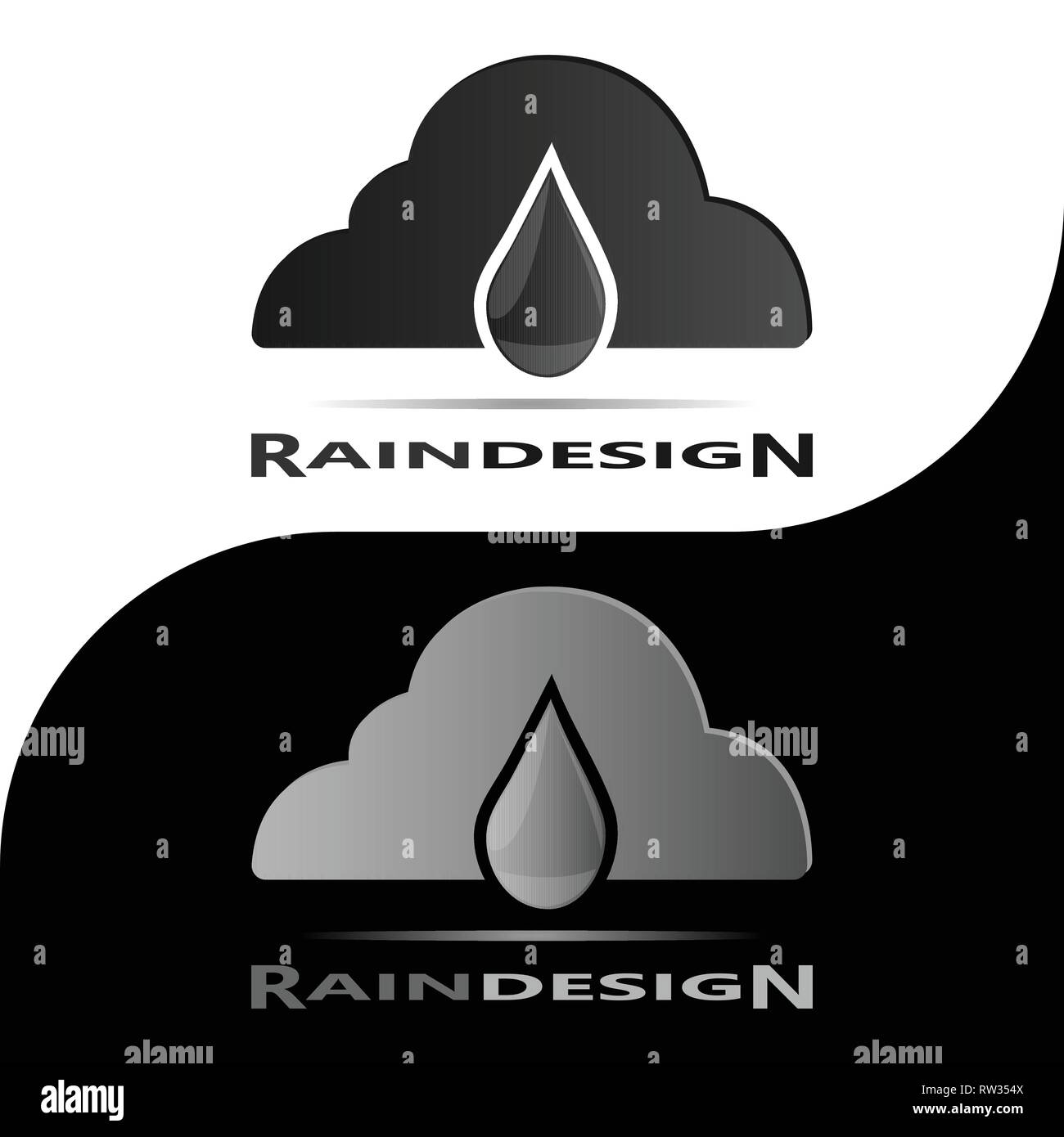 This logo has a cloud with a drop of rain in it. This logo is suitable ...