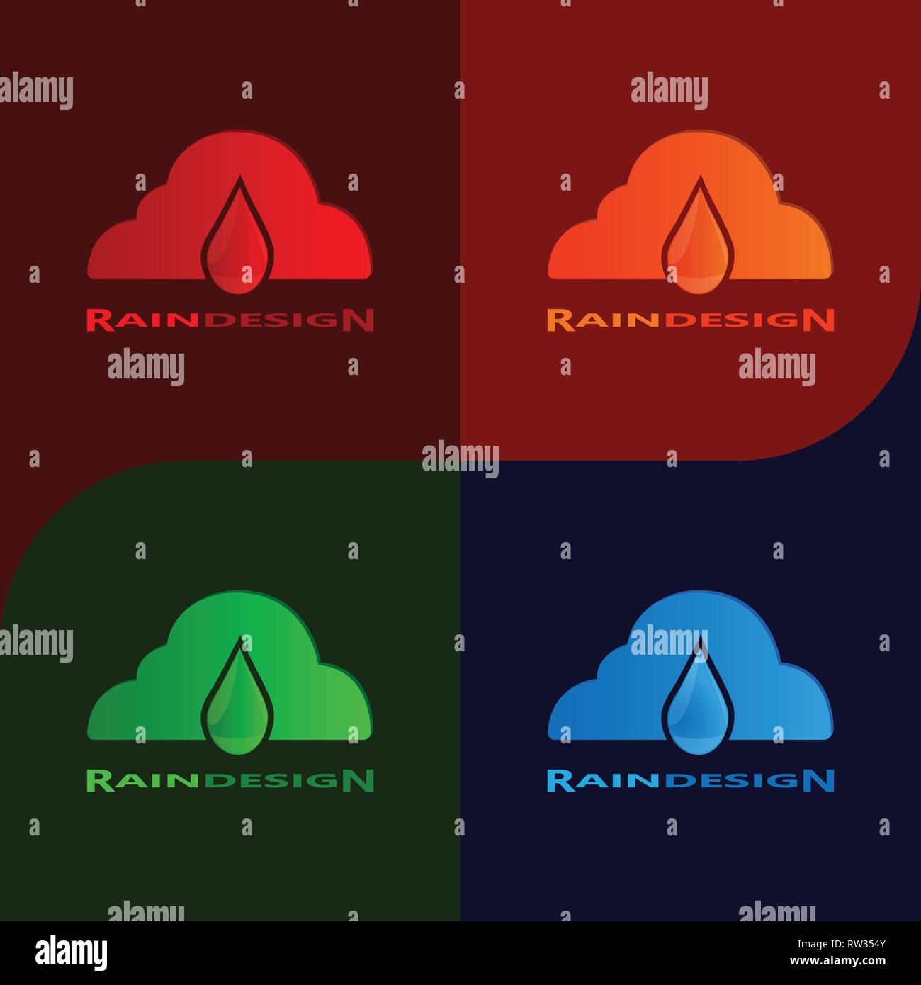 This logo has a cloud with a drop of rain in it. This logo is suitable ...