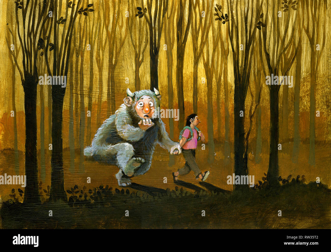 with courage a girl conducts in the wood her own fear that has the the ...