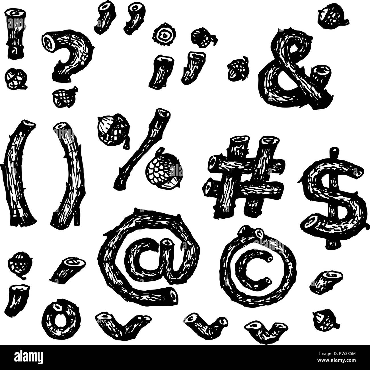 Broken tree stick Stock Vector Images - Alamy