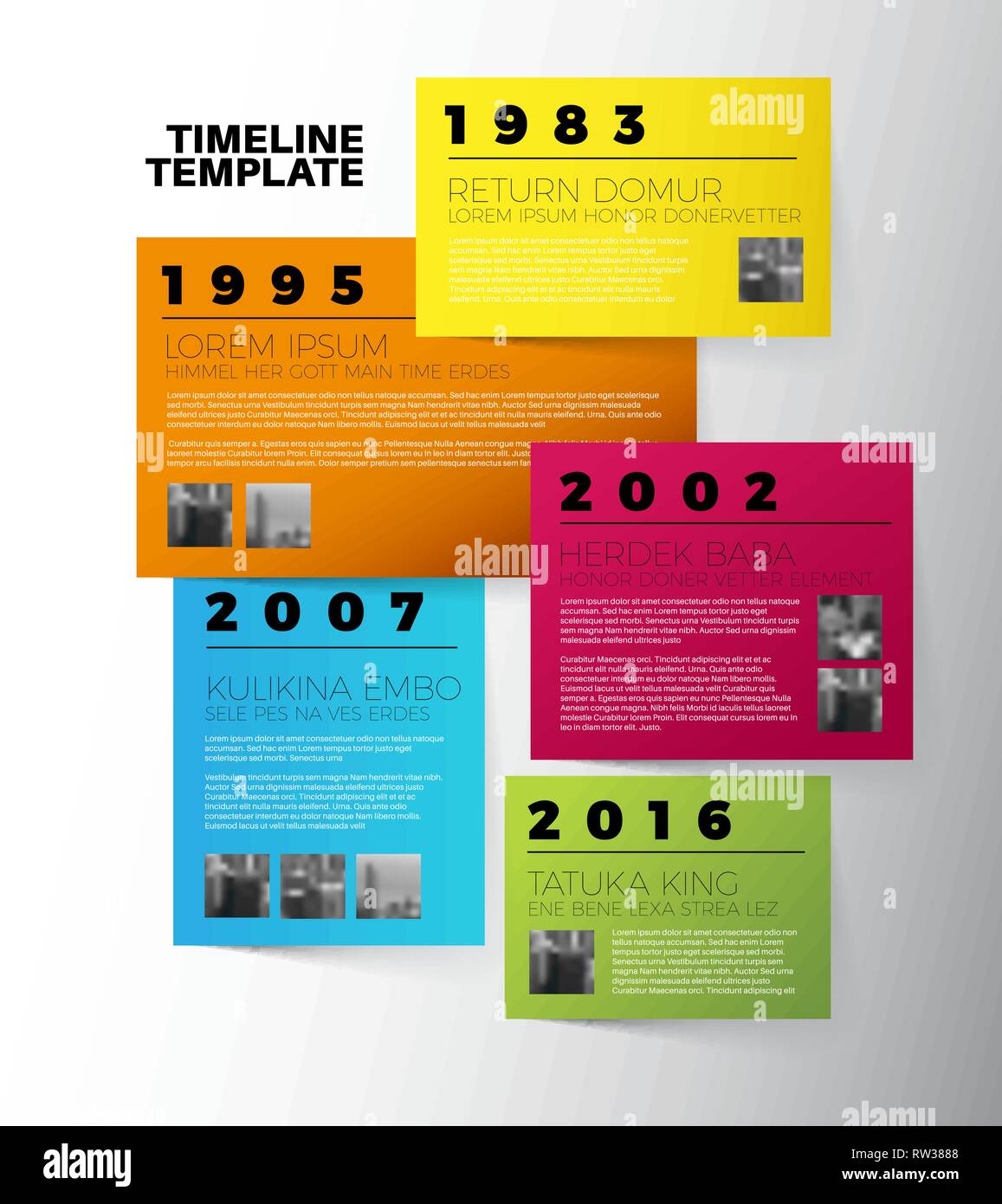 Vector Infographic typographic timeline report template with the ...