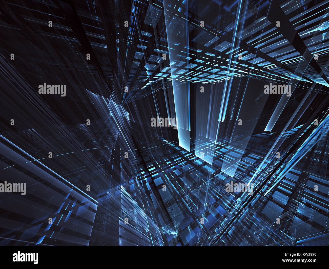 Computer generated abstract tehnology 3D illustration. Three ...