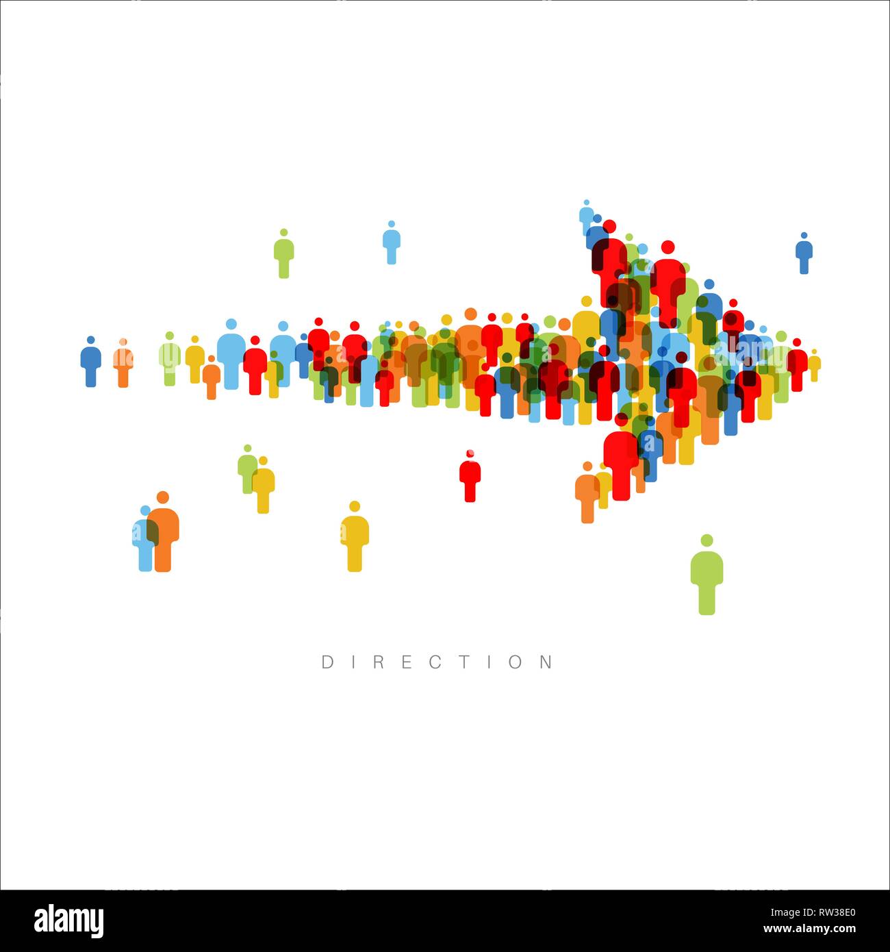 Direction - big arrow made from group of people icons Stock Vector ...