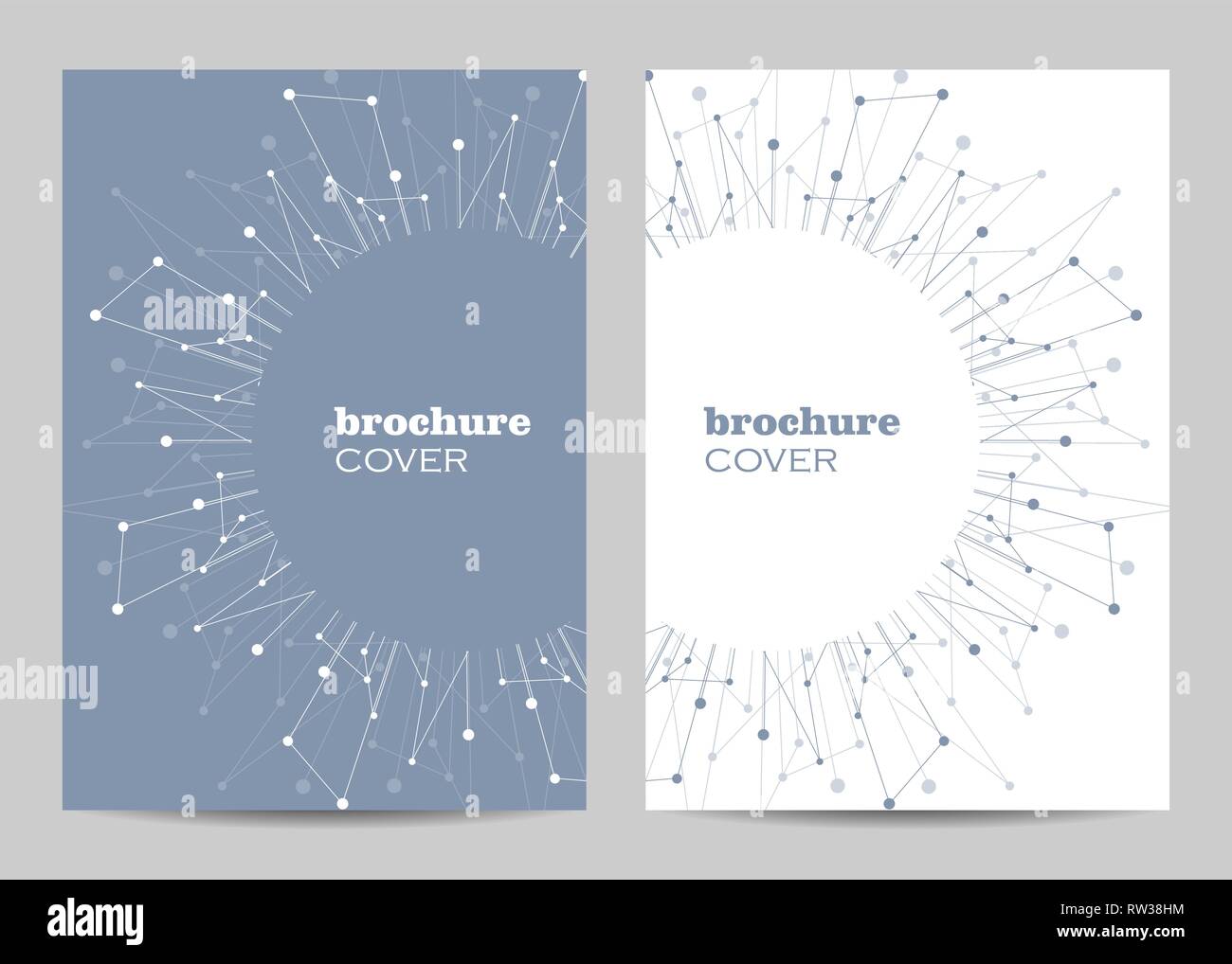 Brochure Template Layout Design Abstract Geometric Background With Connected Lines And Dots