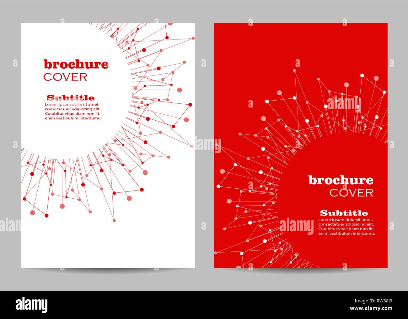 Brochure Template Layout Design Abstract Geometric Background With Connected Lines And Dots