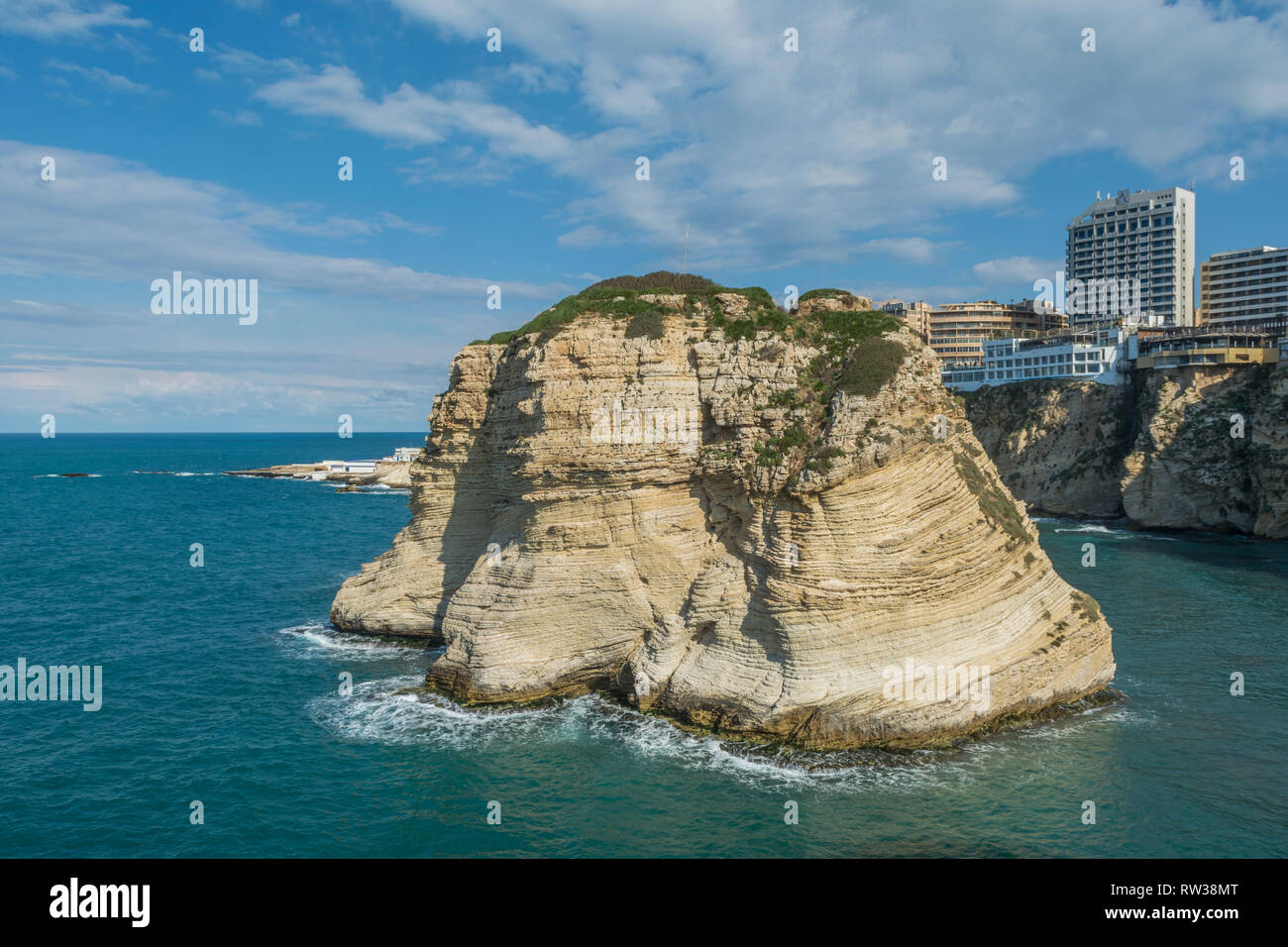 Raouche or Pigeons Rock Beirut Lebanon Stock Photo - Alamy