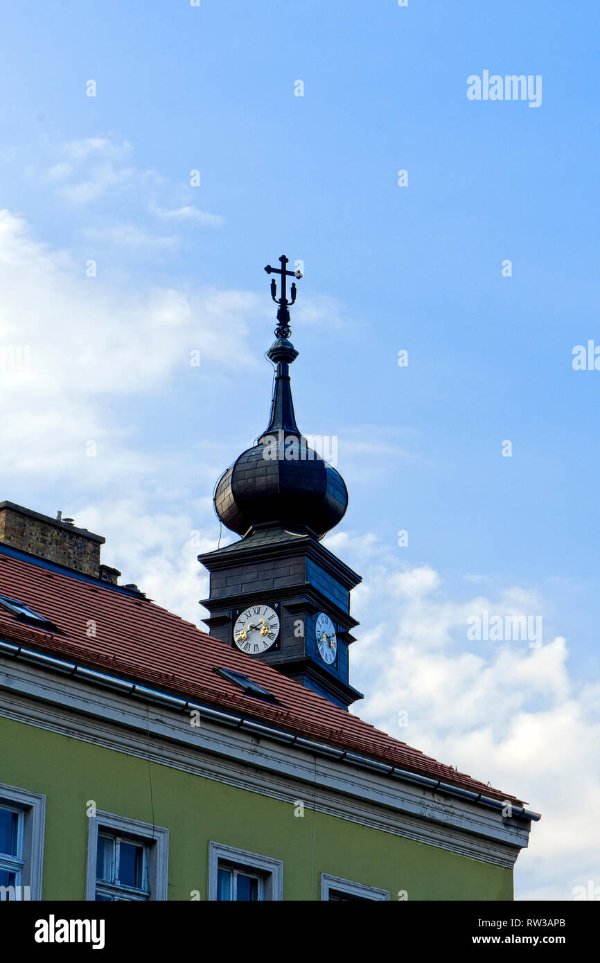 Onion dome clock tower on Castle Hill, Budapest, capital city of ...