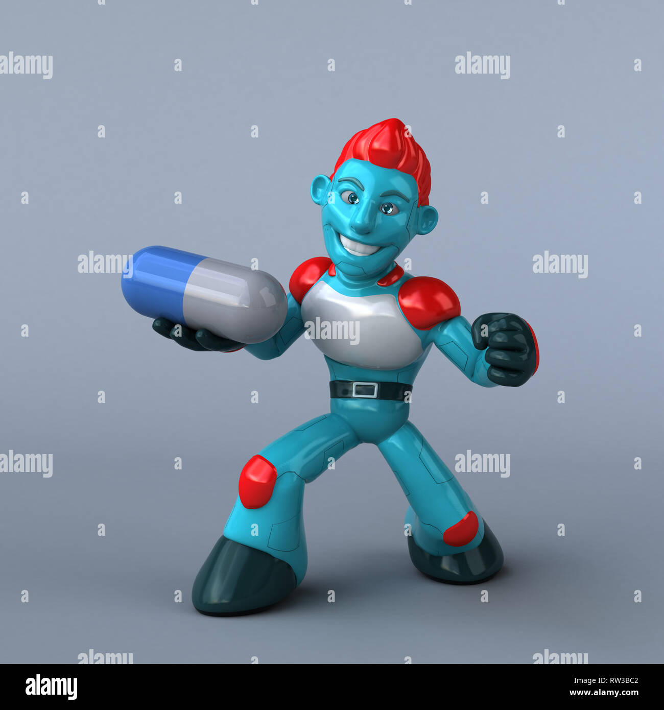 Red Robot - 3D Illustration Stock Photo - Alamy