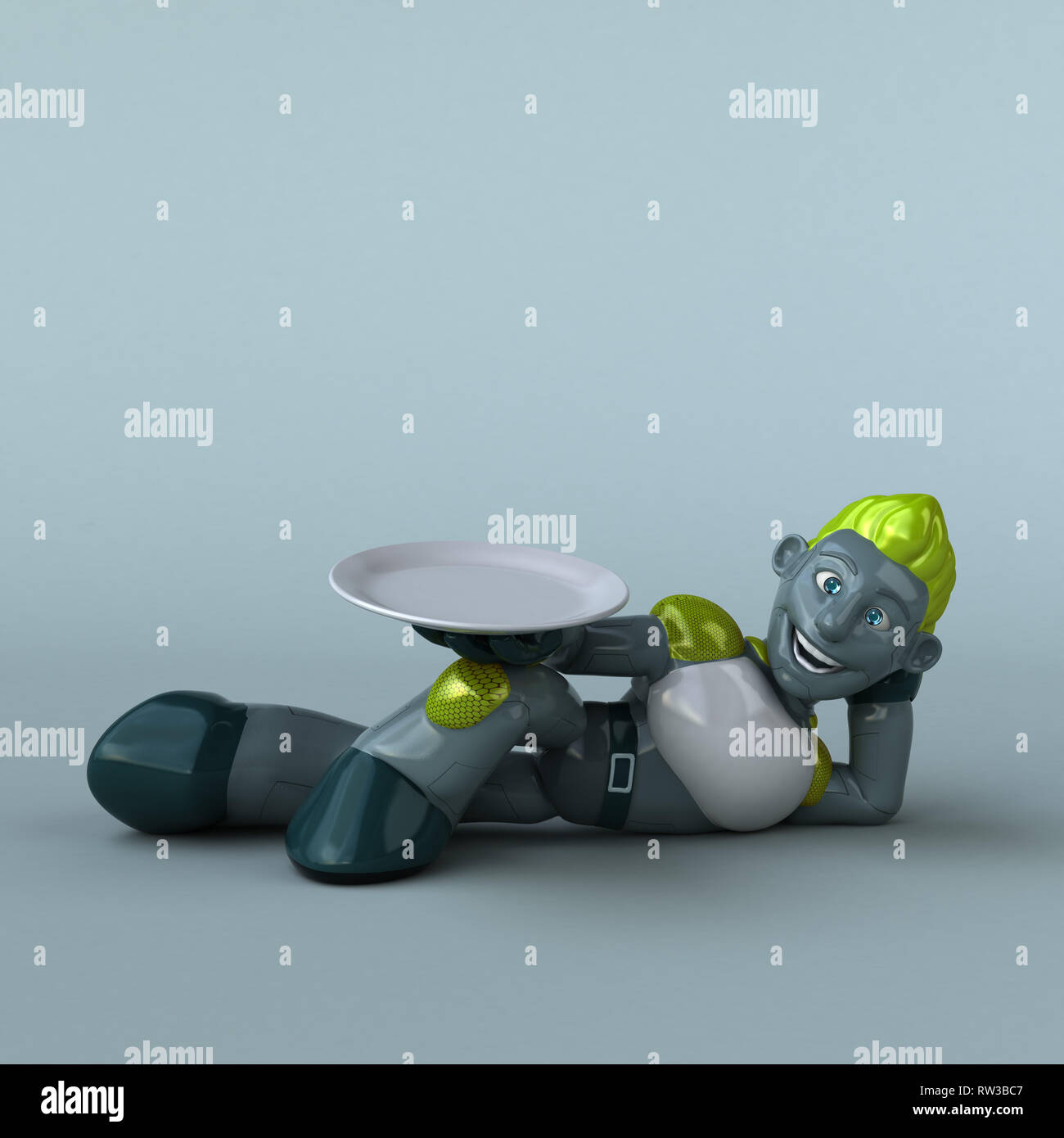 Green Robot - 3D Illustration Stock Photo - Alamy