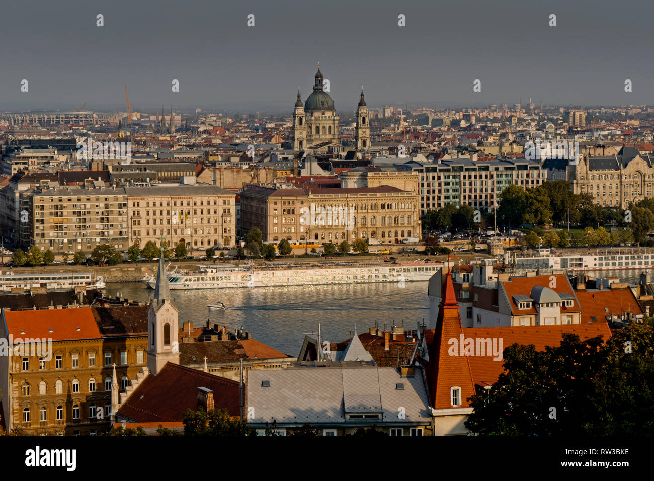 Viewpoint of River Danube and Pest from Castle Hill Buda; Budapest ...
