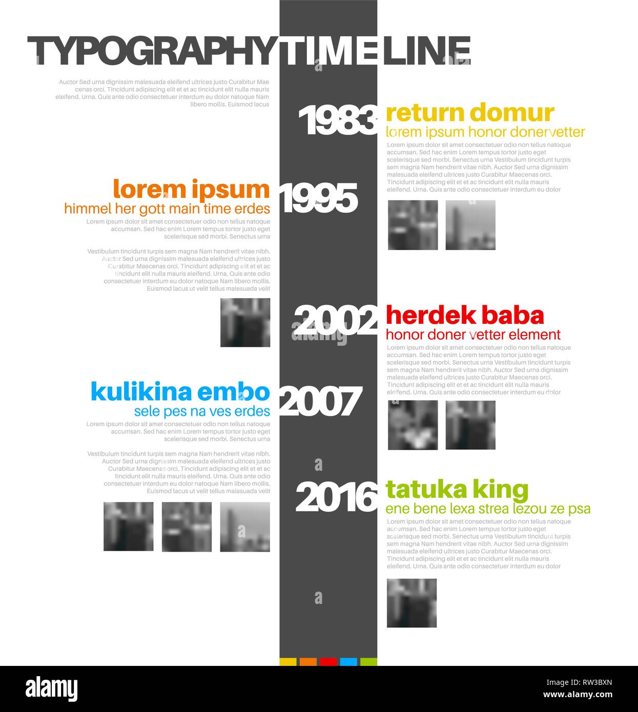 Vector Infographic typographic timeline report template with the ...