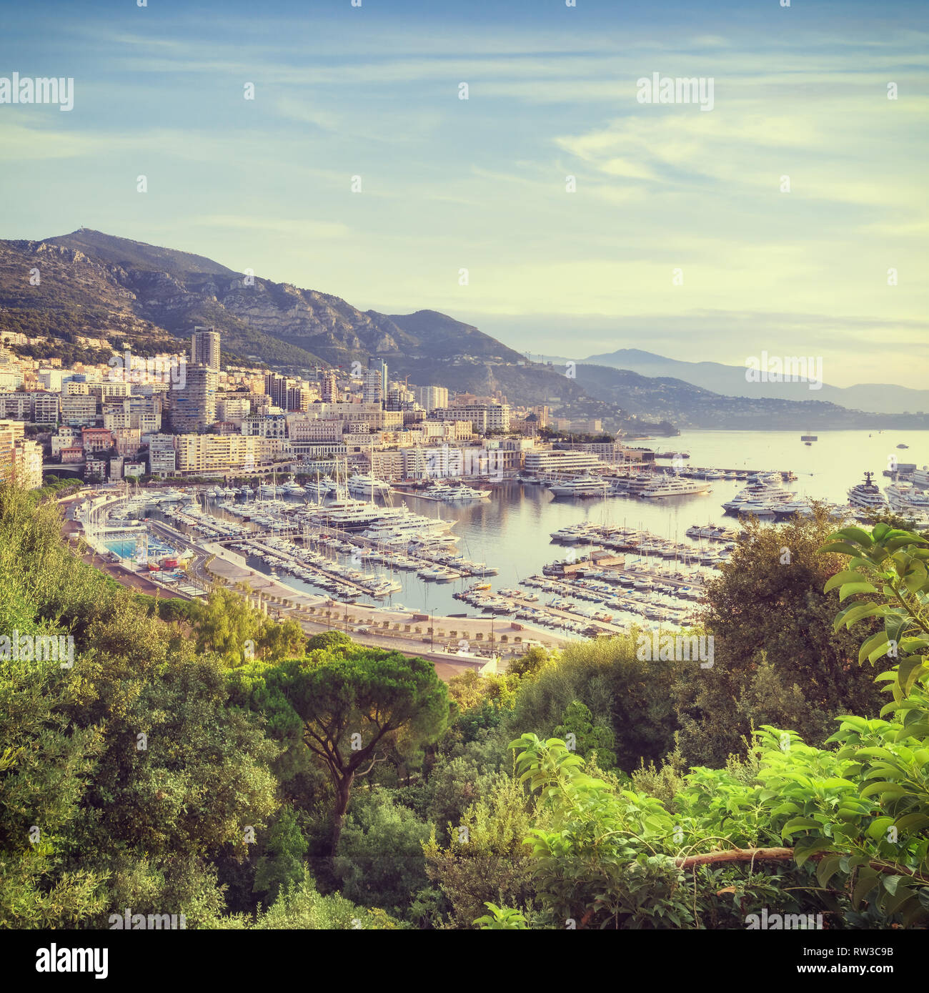 Monaco from above at sunrise Stock Photo - Alamy