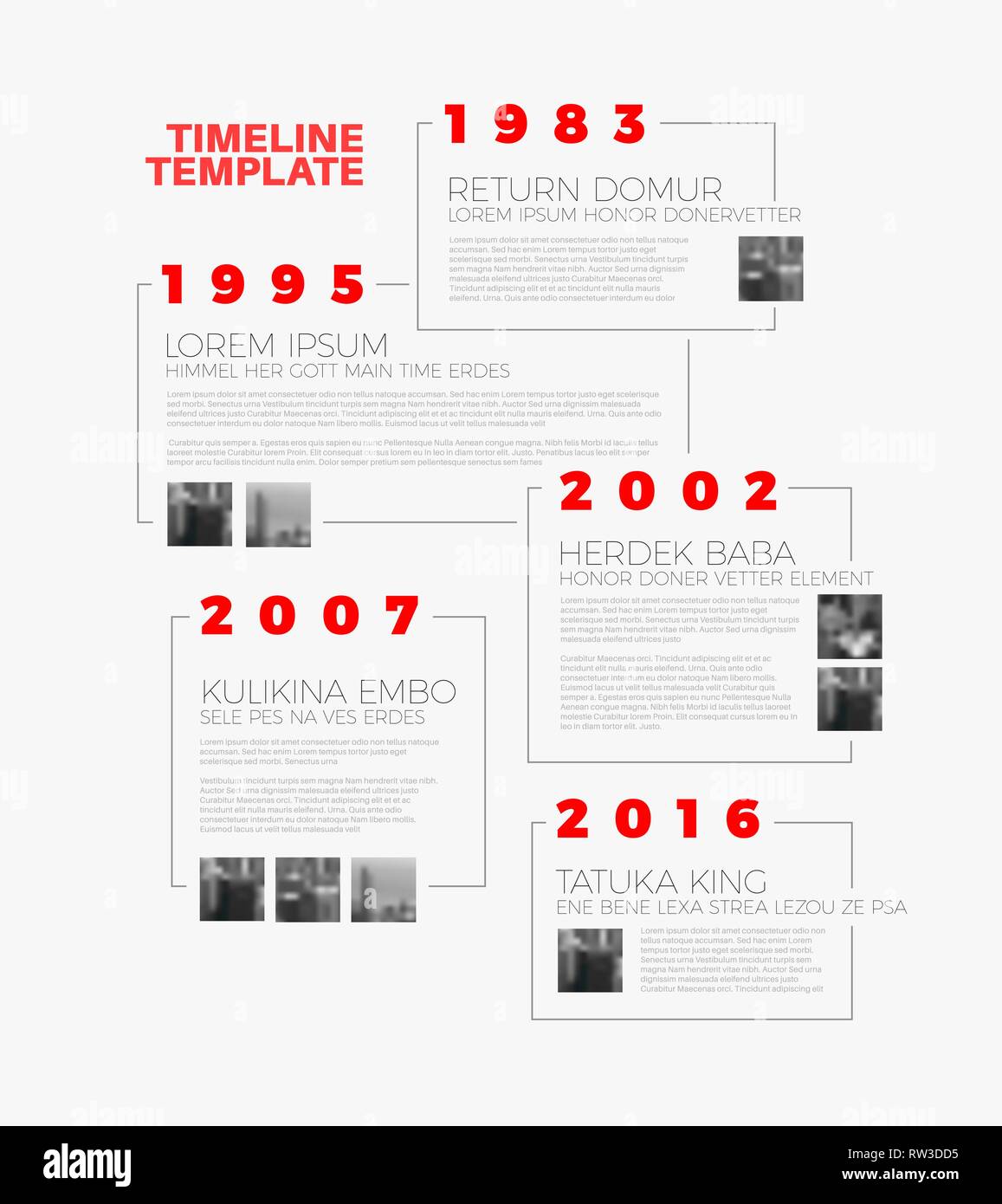 Vector Infographic typographic timeline report template with the ...