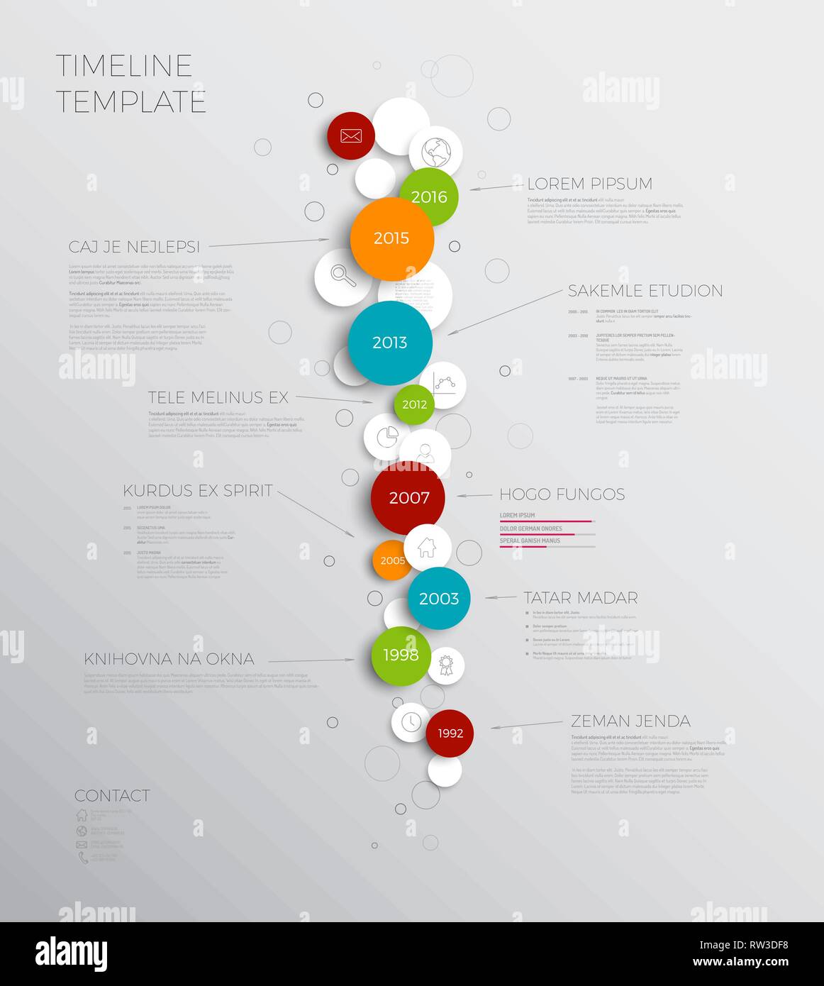 Vector Infographic timeline report template with the biggest milestones ...