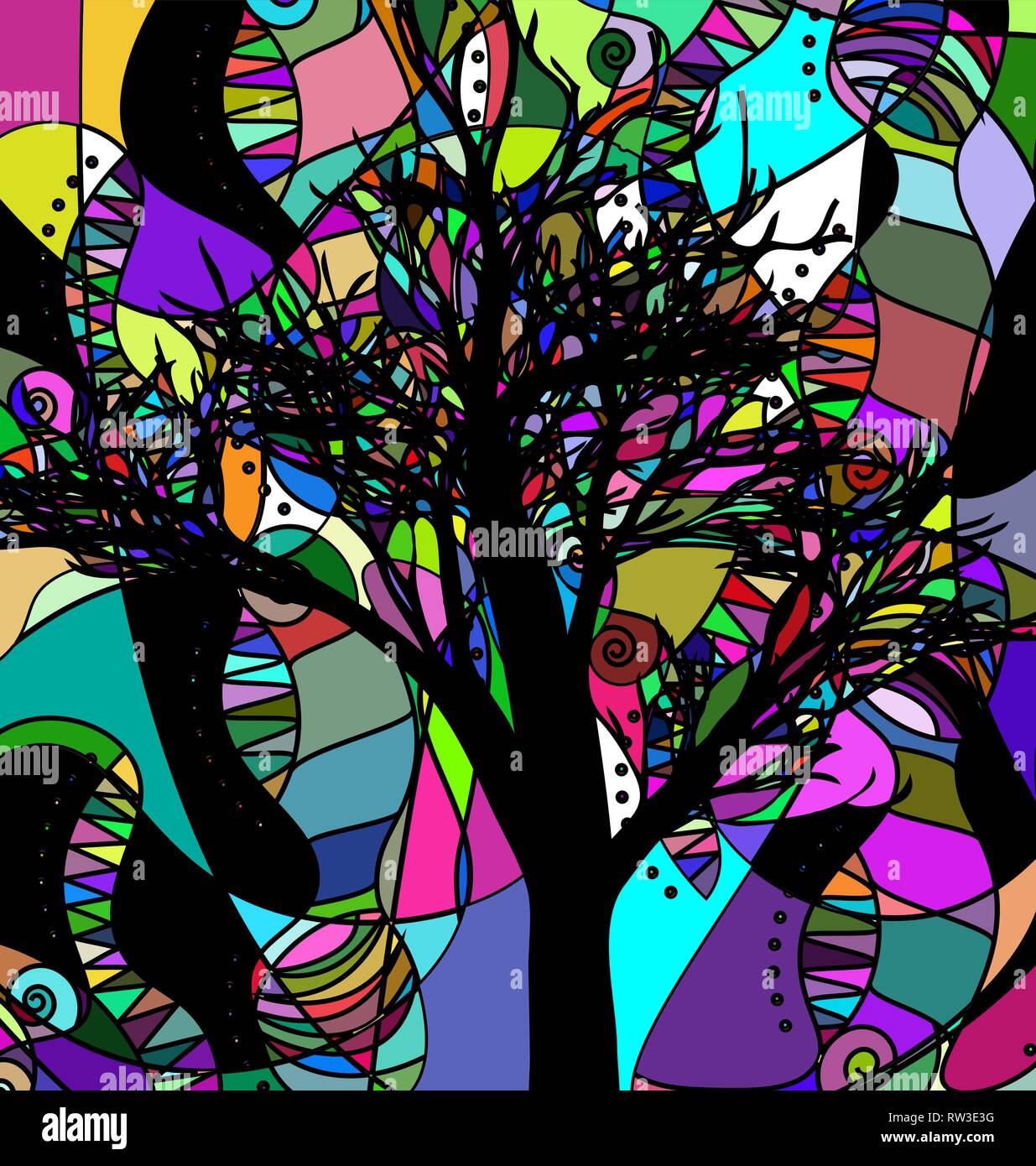 abstract background image of the colored chaos and tree Stock Vector ...