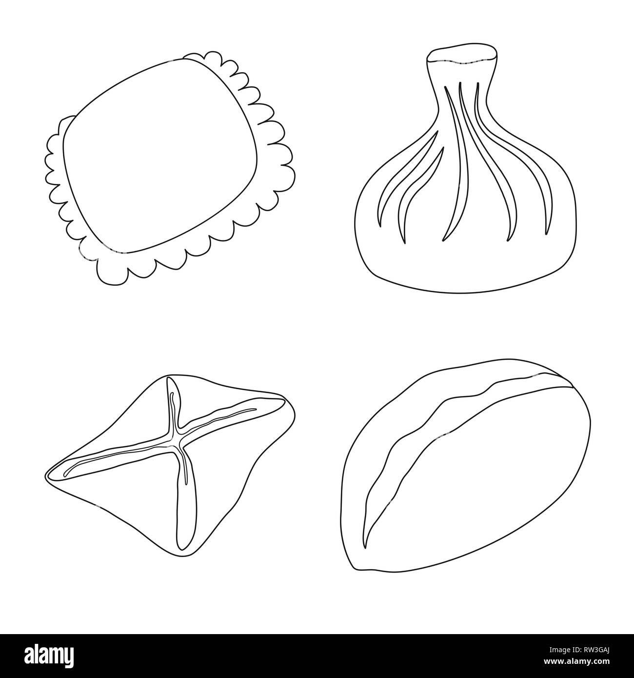 Vector design of food and dish symbol. Set of food and cooking stock ...