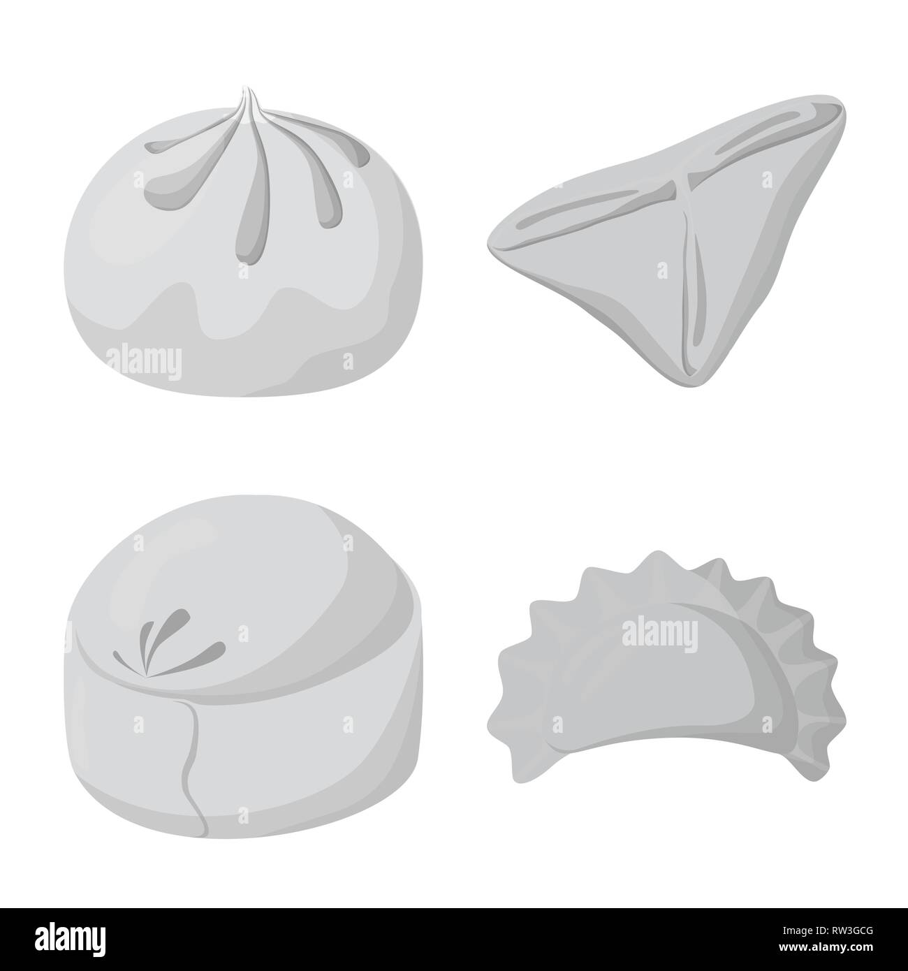 Vector design of dumplings and stuffed sign. Collection of dumplings ...