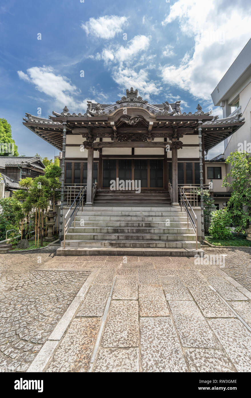 Shoshunji Temple. Shinshu Jodo Buddhist Temple located in front of the ...