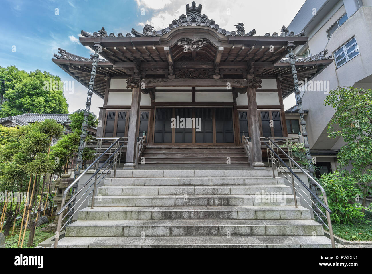 Shoshunji Temple. Shinshu Jodo Buddhist Temple located in front of the ...