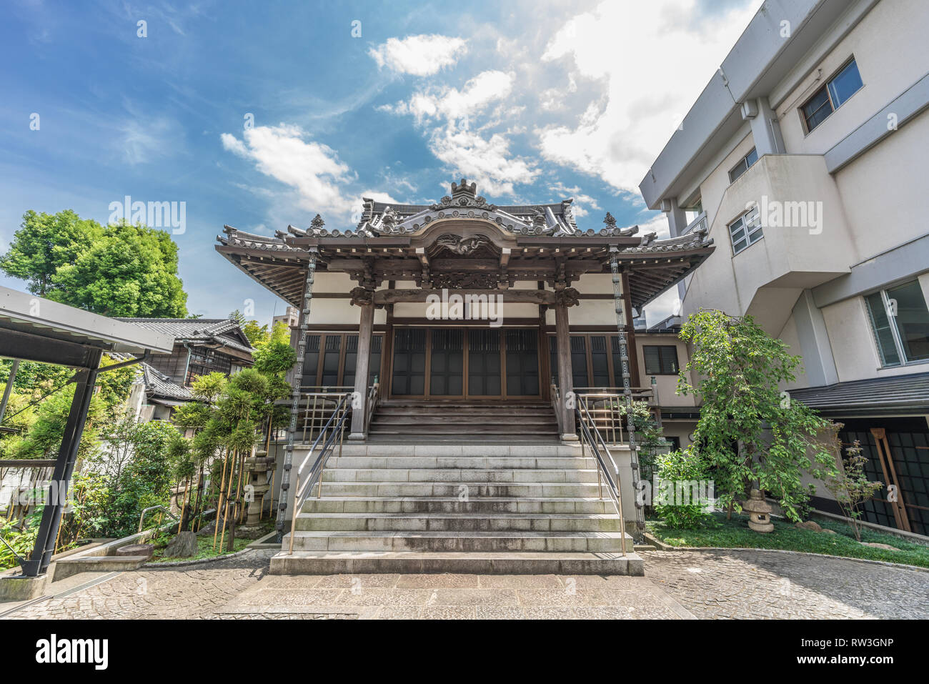 Shoshunji Temple. Shinshu Jodo Buddhist Temple located in front of the ...