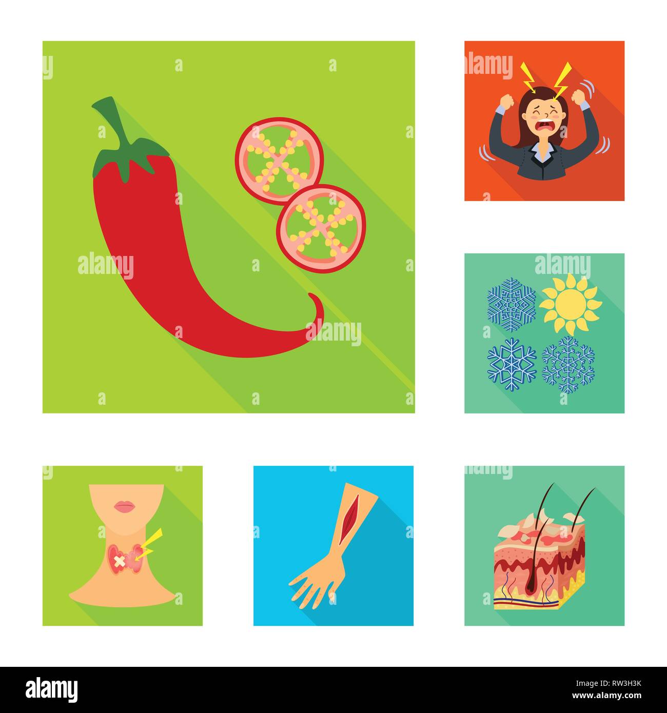 pepper,stress,snowflake,endocrine,injury,skin,chili,shock,falling ...