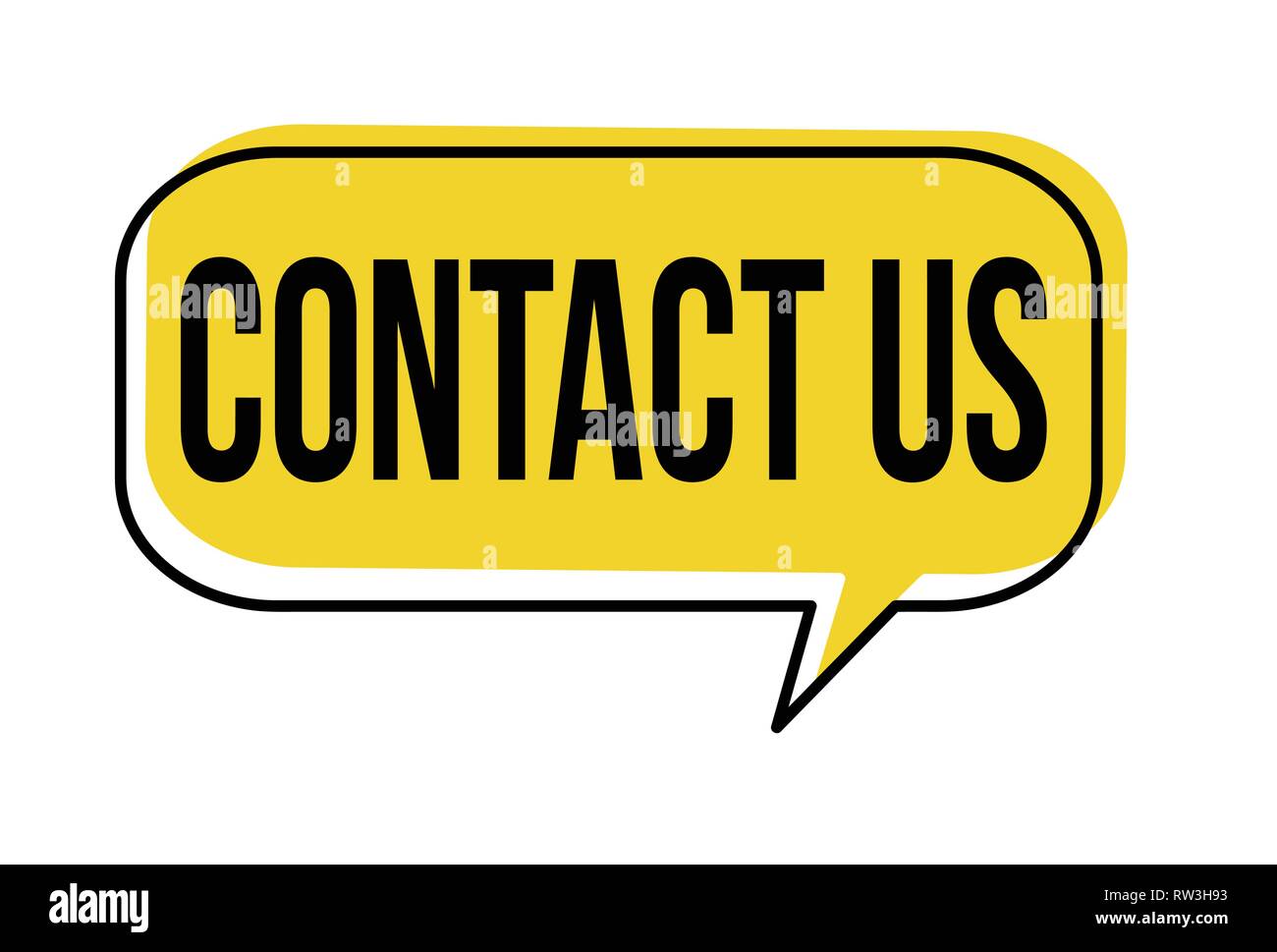 Contact us speech bubble on white background, vector illustration Stock ...