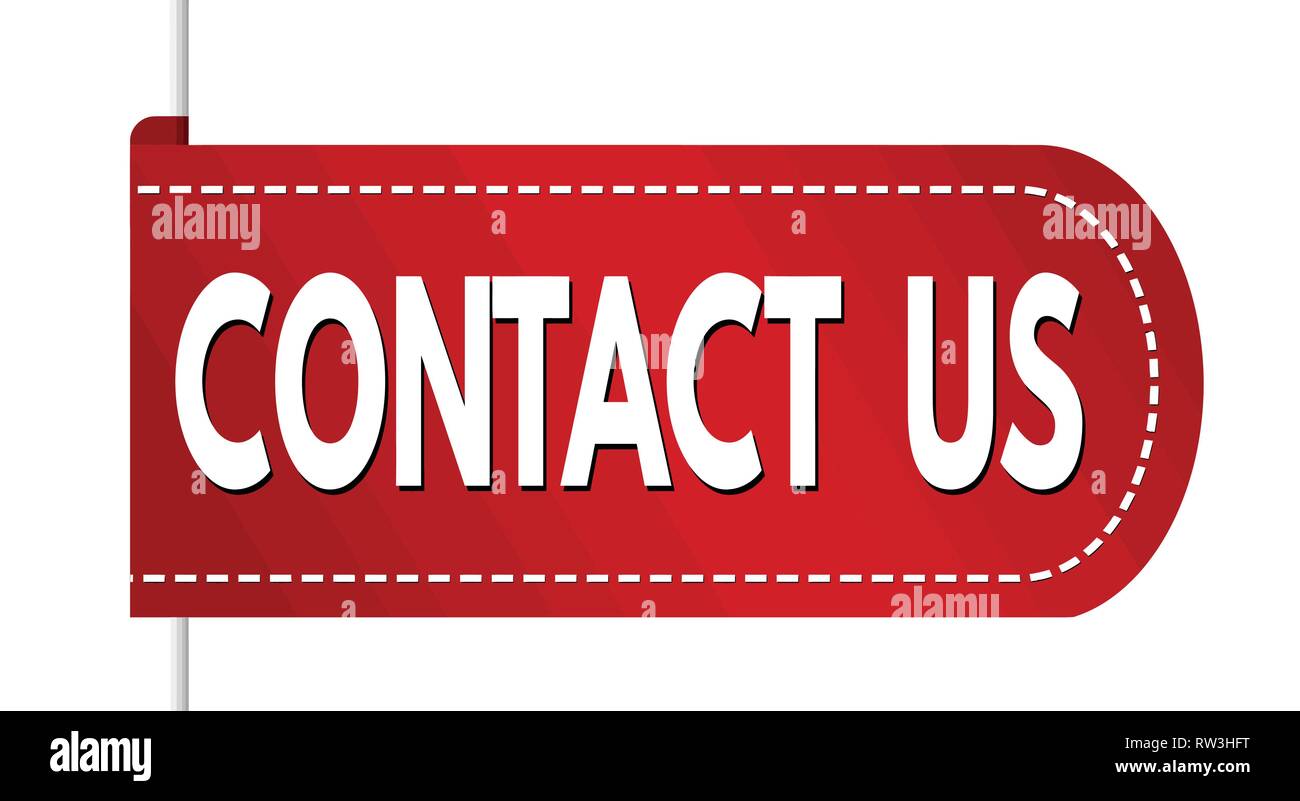 Contact us banner design on white background, vector illustration Stock ...