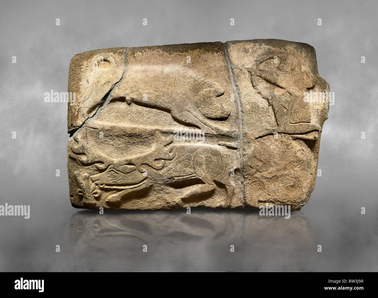 Alaca Hoyuk Hittite monumental relief sculpted orthostat stone panel of ...