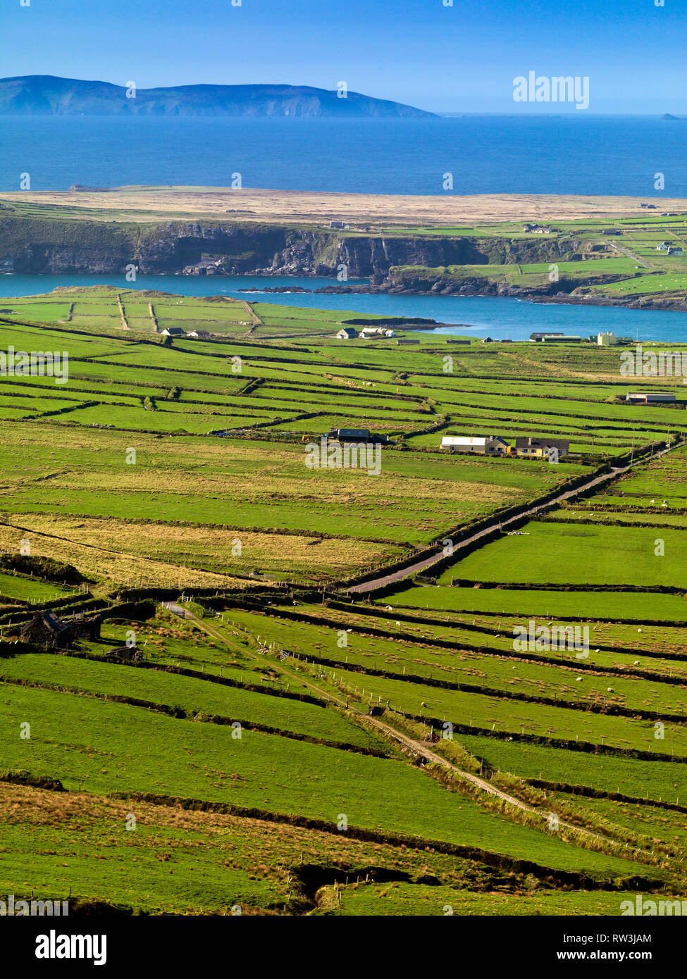 Valencia Island from Ring of Kerry looking over to great Blasket Island ...
