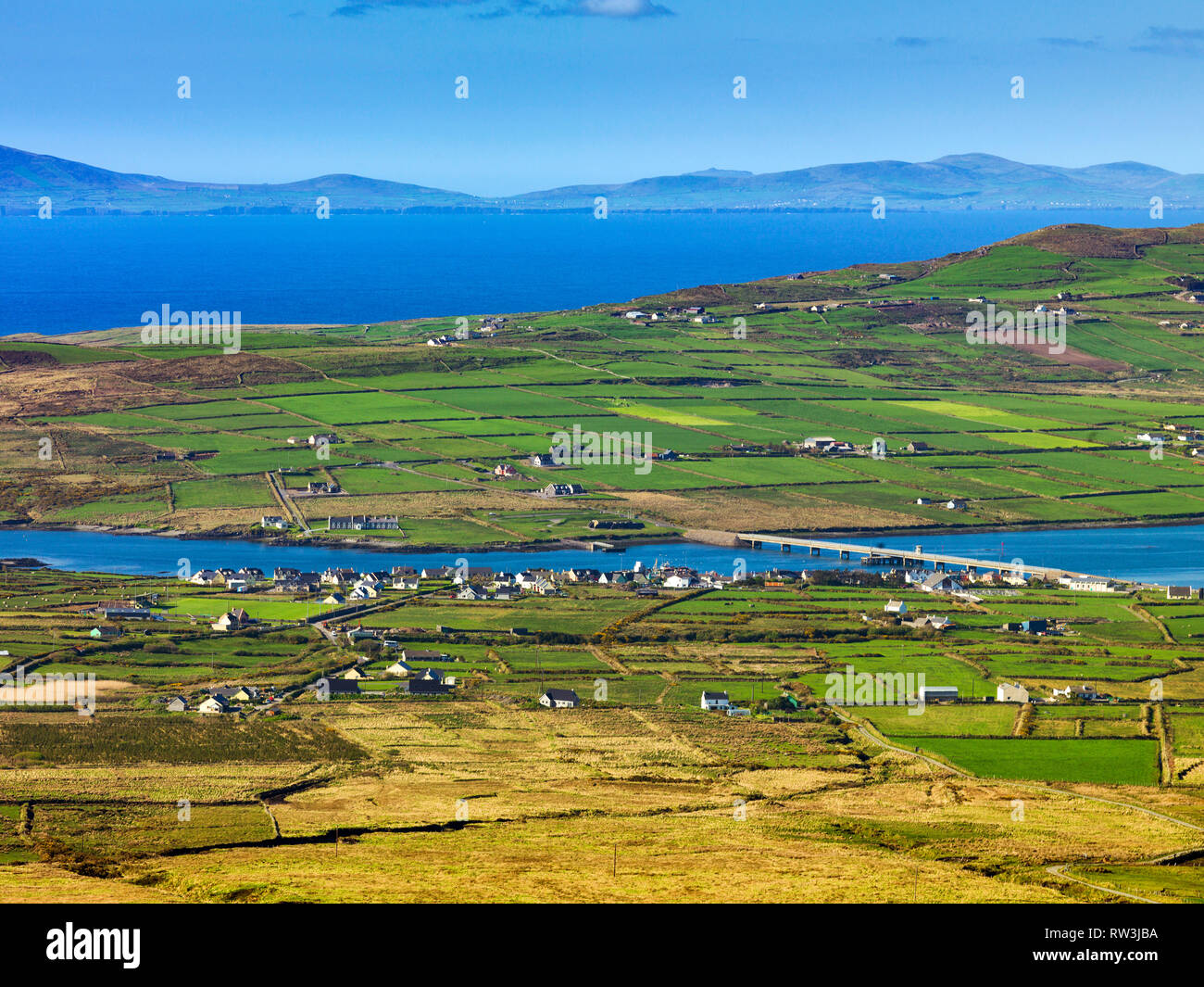 Portmagee and Valencia island from Ring of Kerry Stock Photo - Alamy