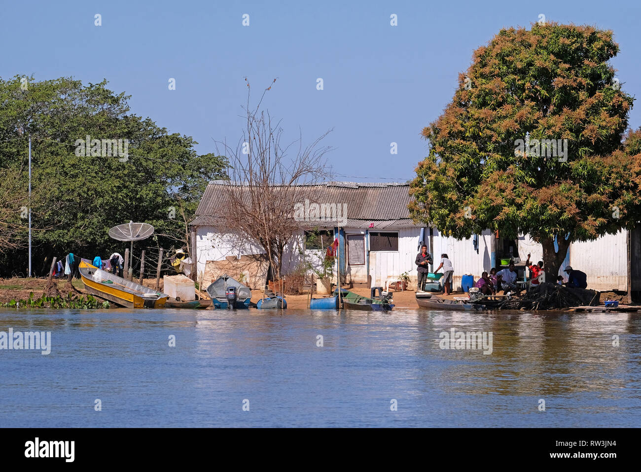 CORUMBA, MATO GROSSO, BRAZIL, JULY 23, 2018: Traditional indigenous ...