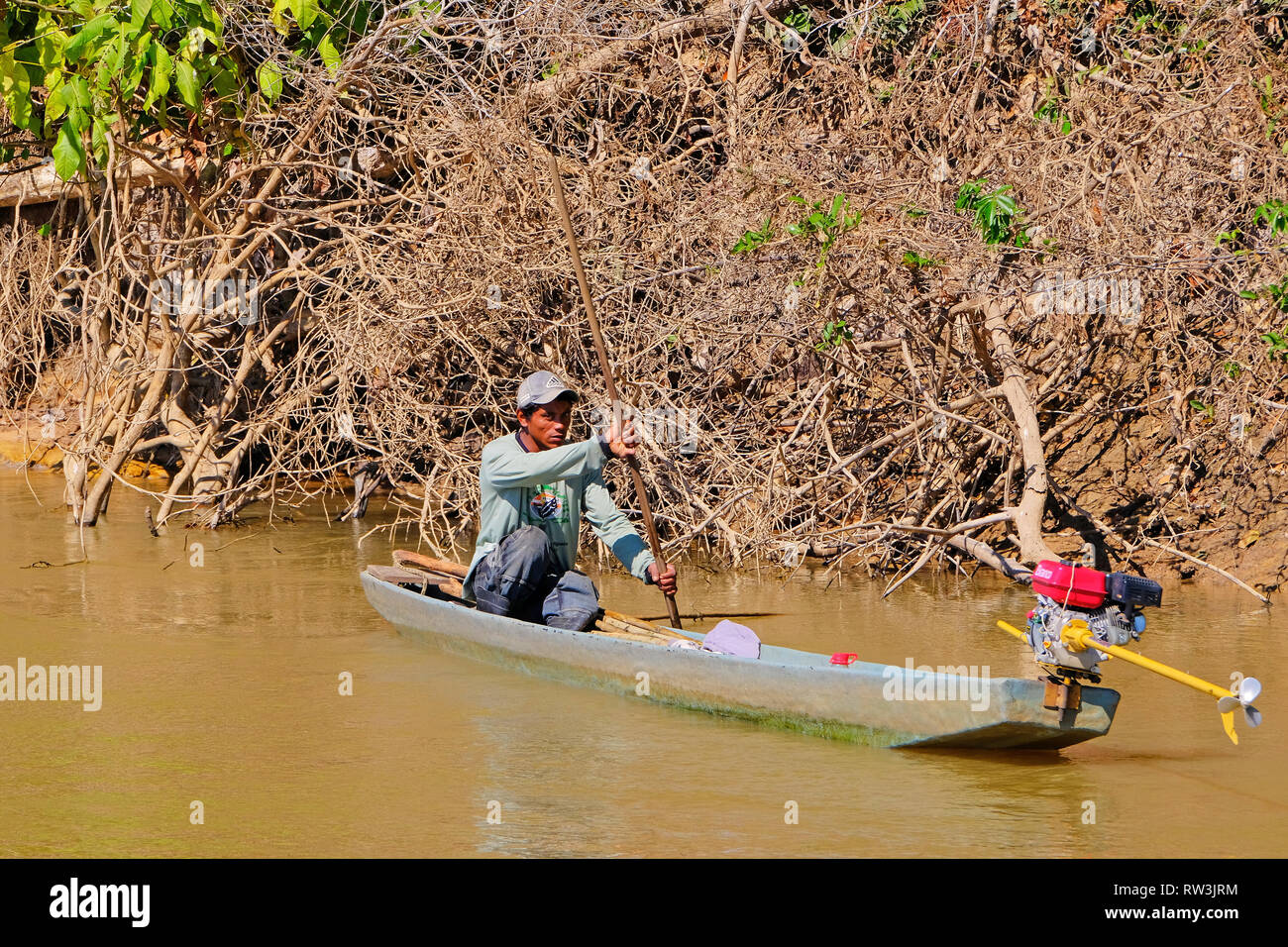CORUMBA, MATO GROSSO, BRAZIL, JULY 23, 2018: Traditional indigenous ...