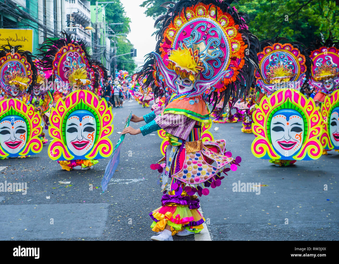 Participants in the Masskara Festival in Bacolod Philippines Stock ...