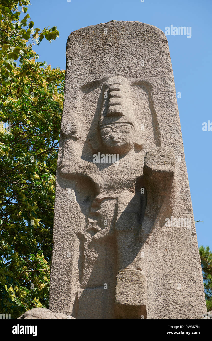 Close up of the Hittite Fasillar Monument, finished replica of 13th ...
