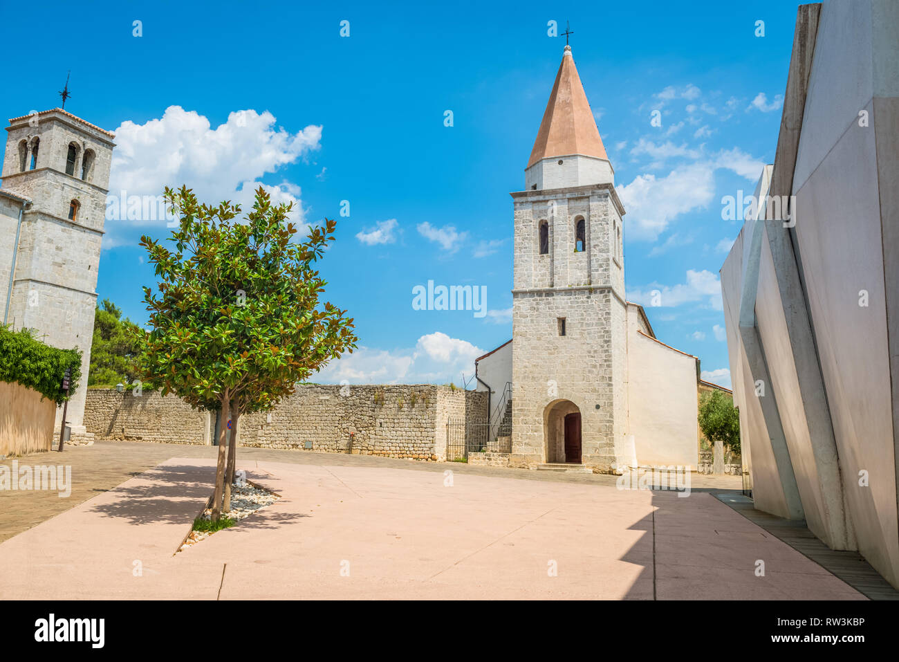 Roman-catholic church in Krk old town, Croatia Stock Photo - Alamy