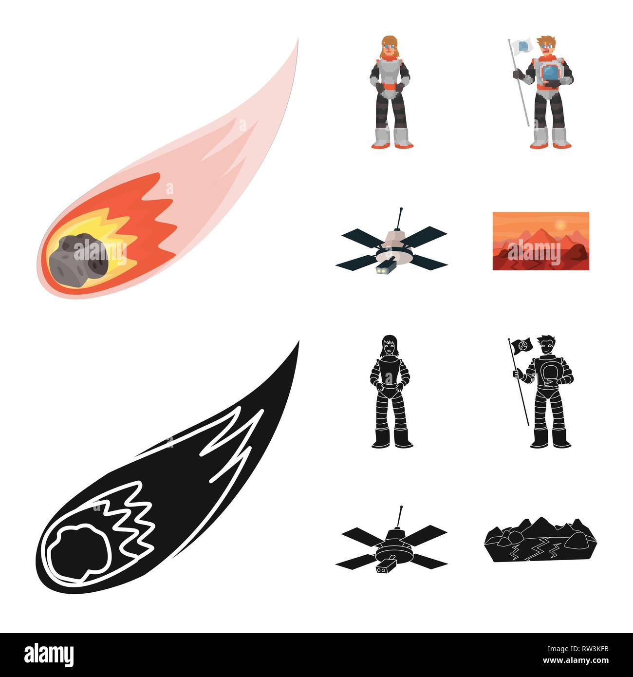 comet,astronaut,satellite,surface,asteroid,woman,man,orbit,mars,meteor ...