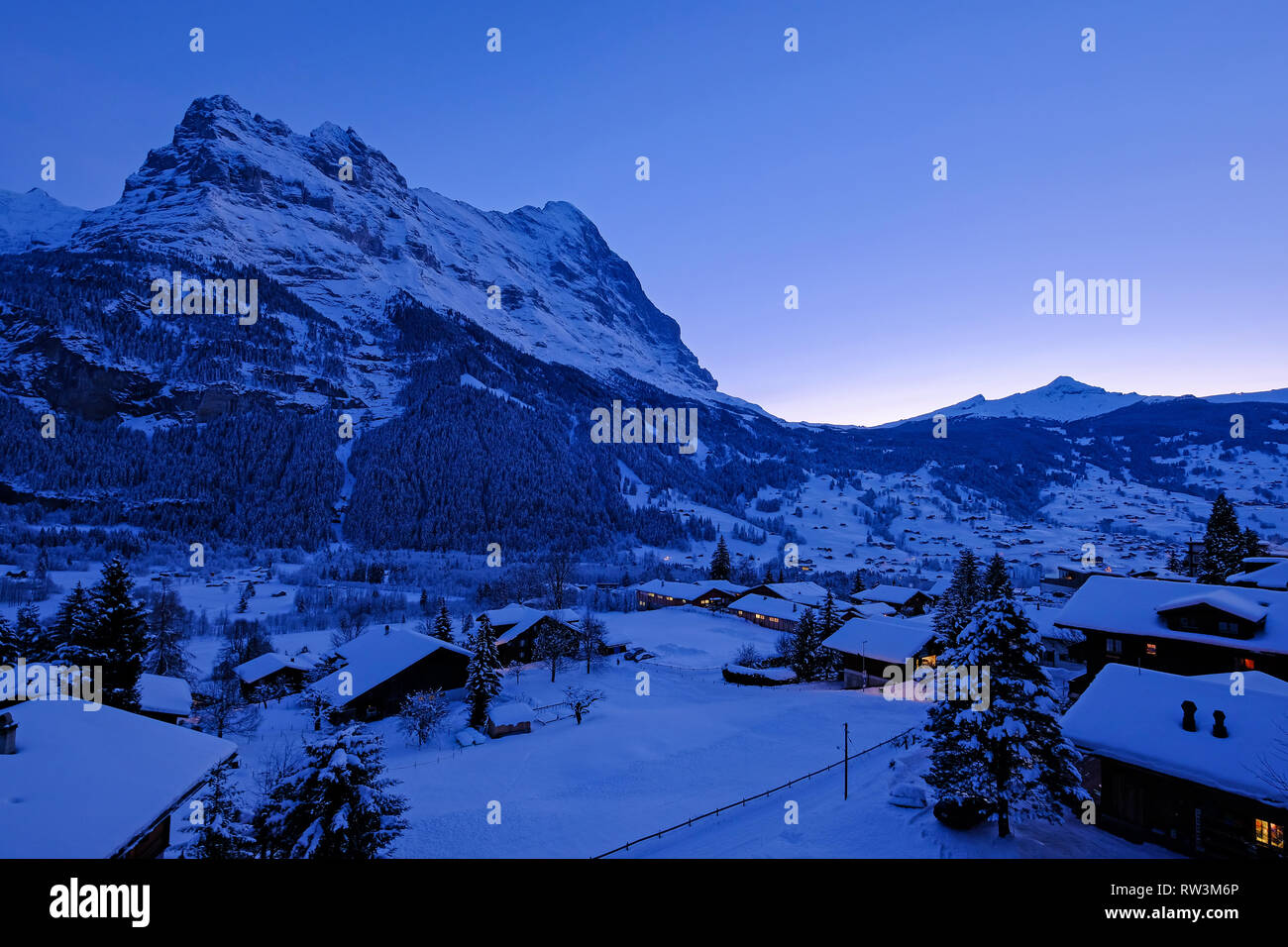 Grindelwald snow night hi-res stock photography and images - Alamy