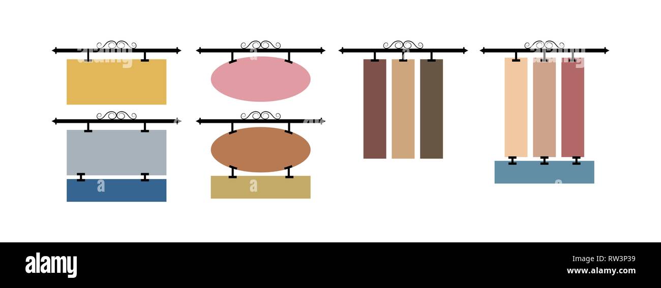 set of blanks for signs, for decoration and design Stock Vector Image ...