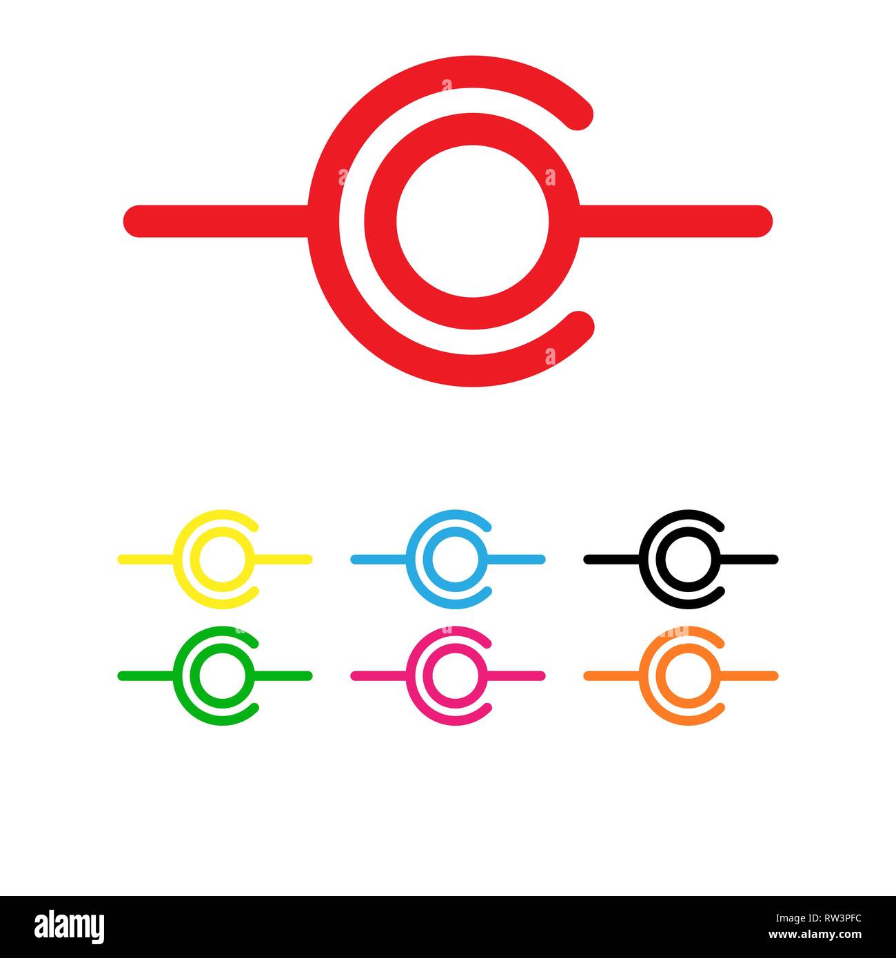 Wire connection icon. Set of multicolored elements for web and software ...